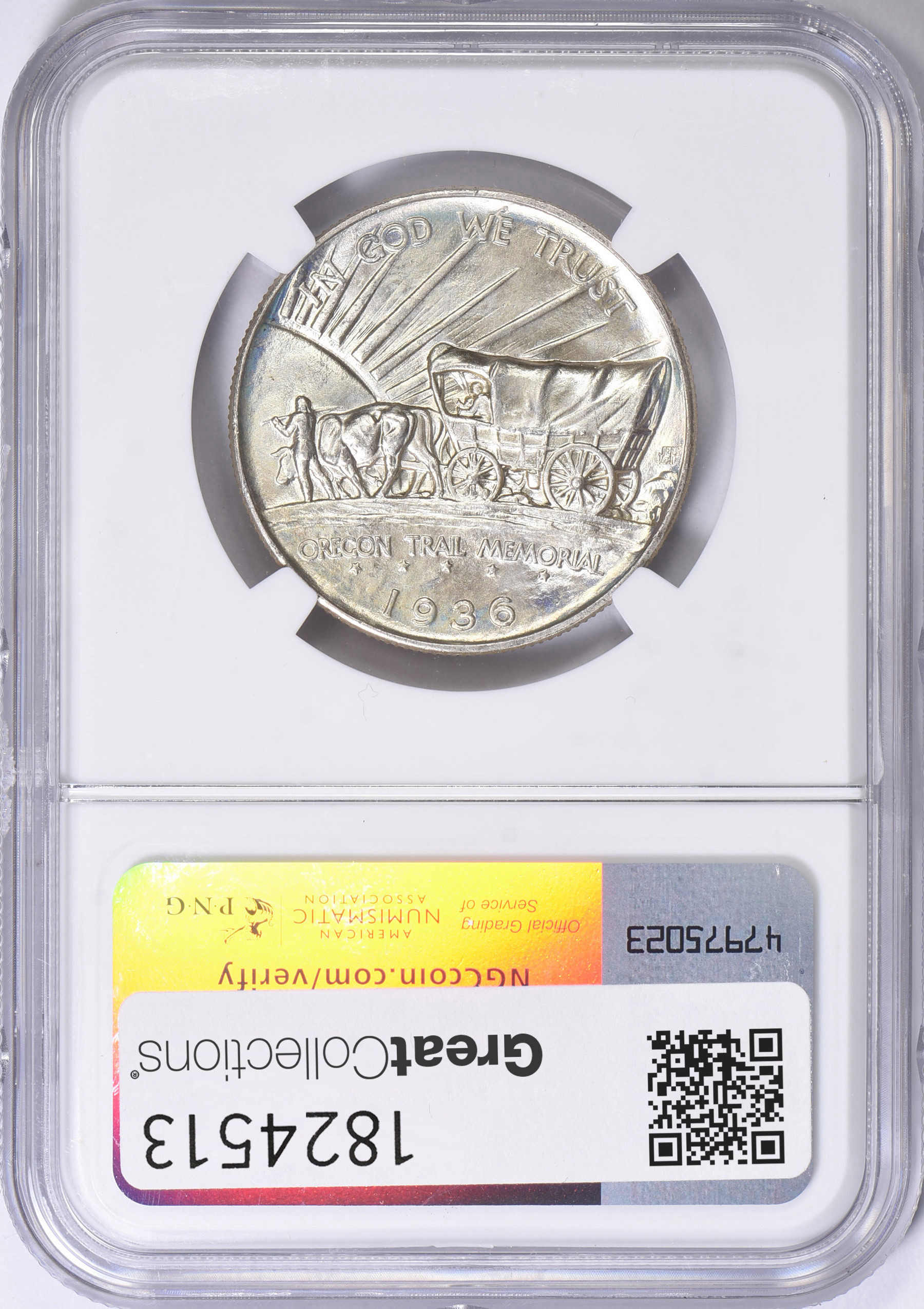 1936 Oregon Trail Memorial Half Dollar NGC MS-67+ (CAC Green) (Item 1824513) | GreatCollections ...