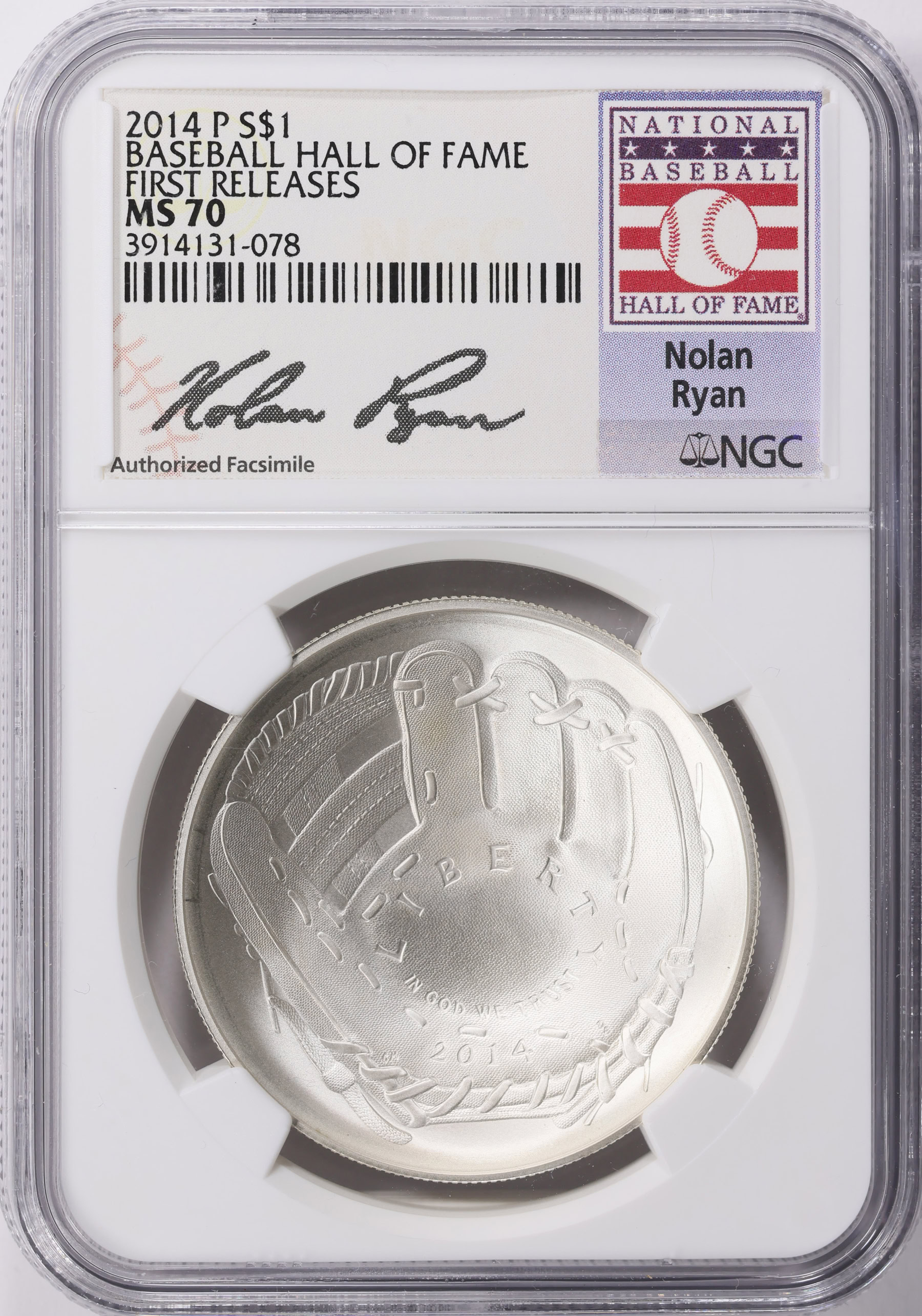 2014-P Baseball Hall of Fame Silver Dollar First Releases NGC MS-70 ...
