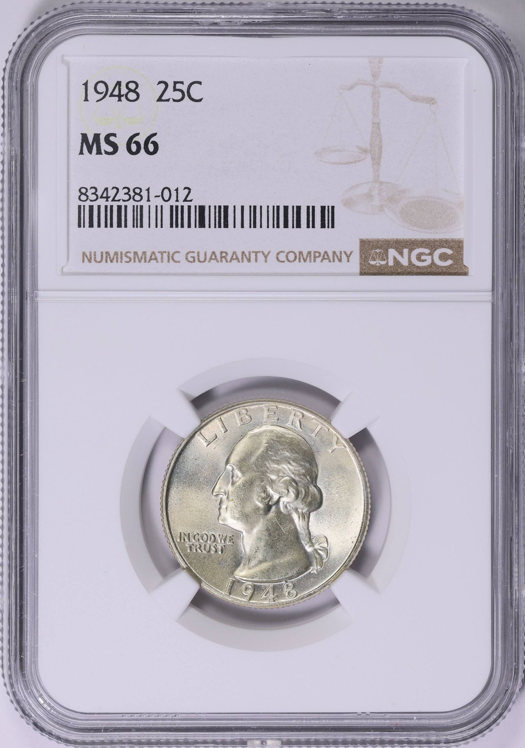1948 Washington Quarter NGC MS-66 (Item 1824546) | GreatCollections Coin Auctions