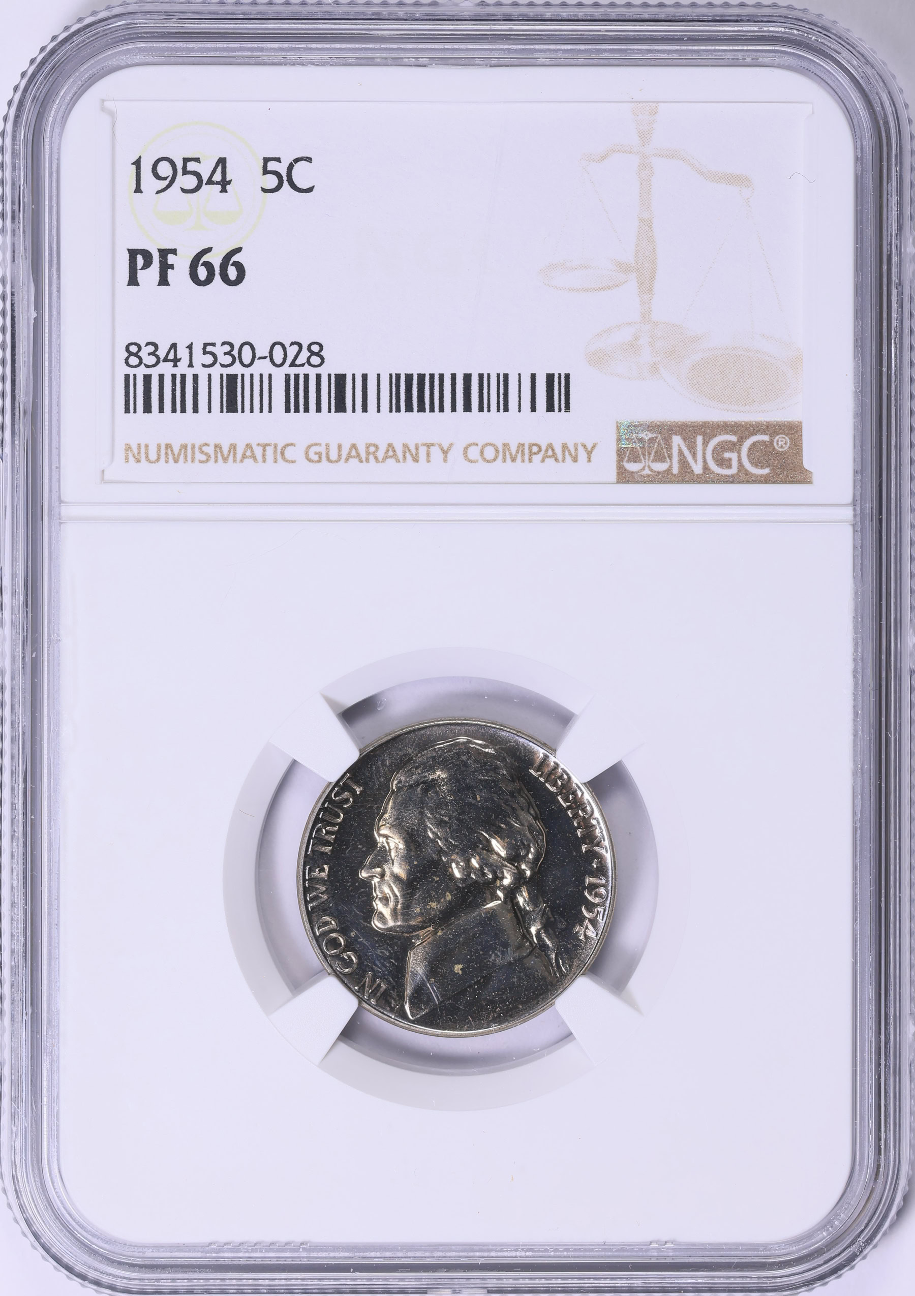 1954 Jefferson Nickel NGC Proof-66 (Toned) (Item 1824722) | GreatCollections Coin Auctions