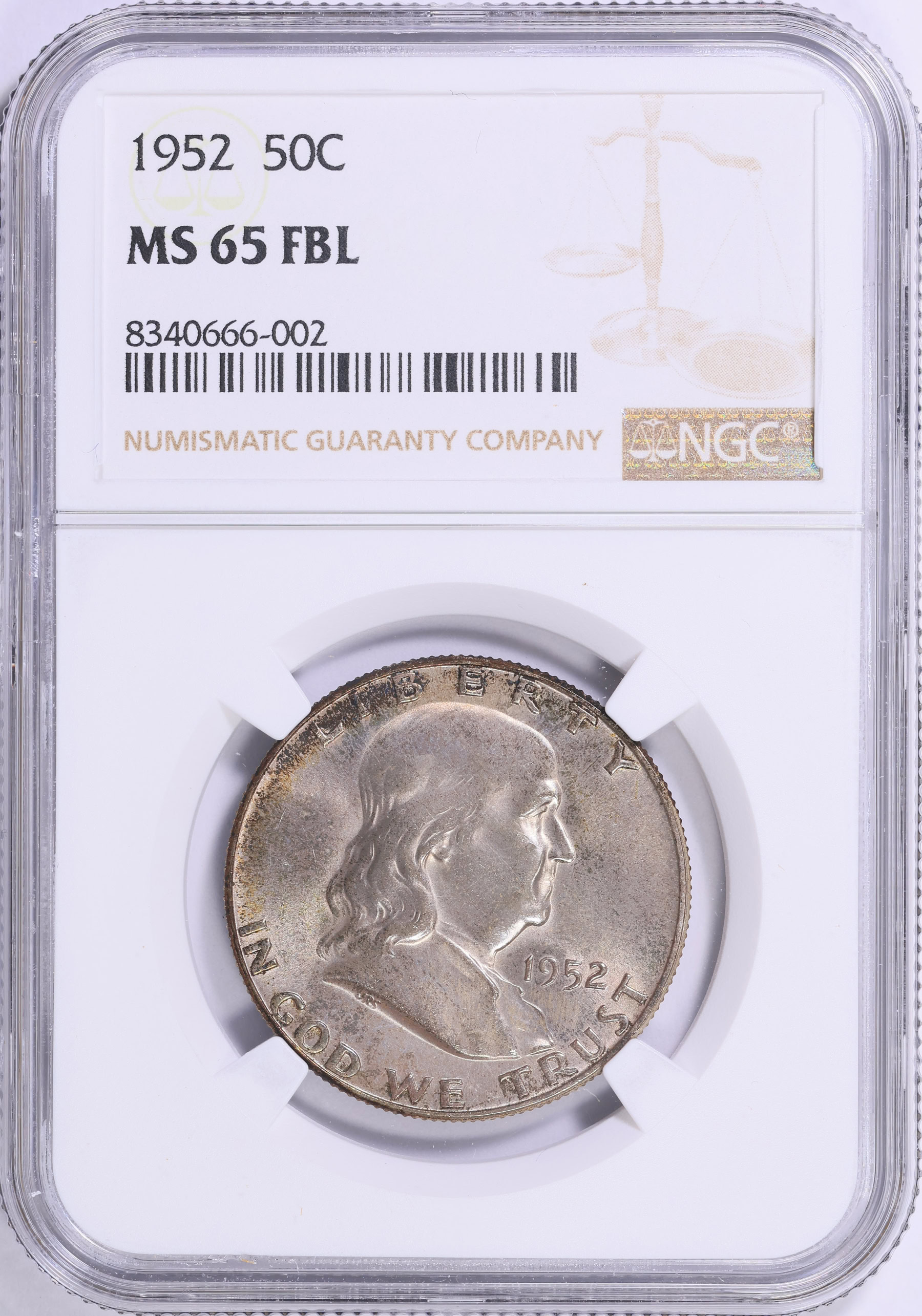 1952 Franklin Half Dollar NGC MS-65 FBL (Toned) (Item 1824745 ...
