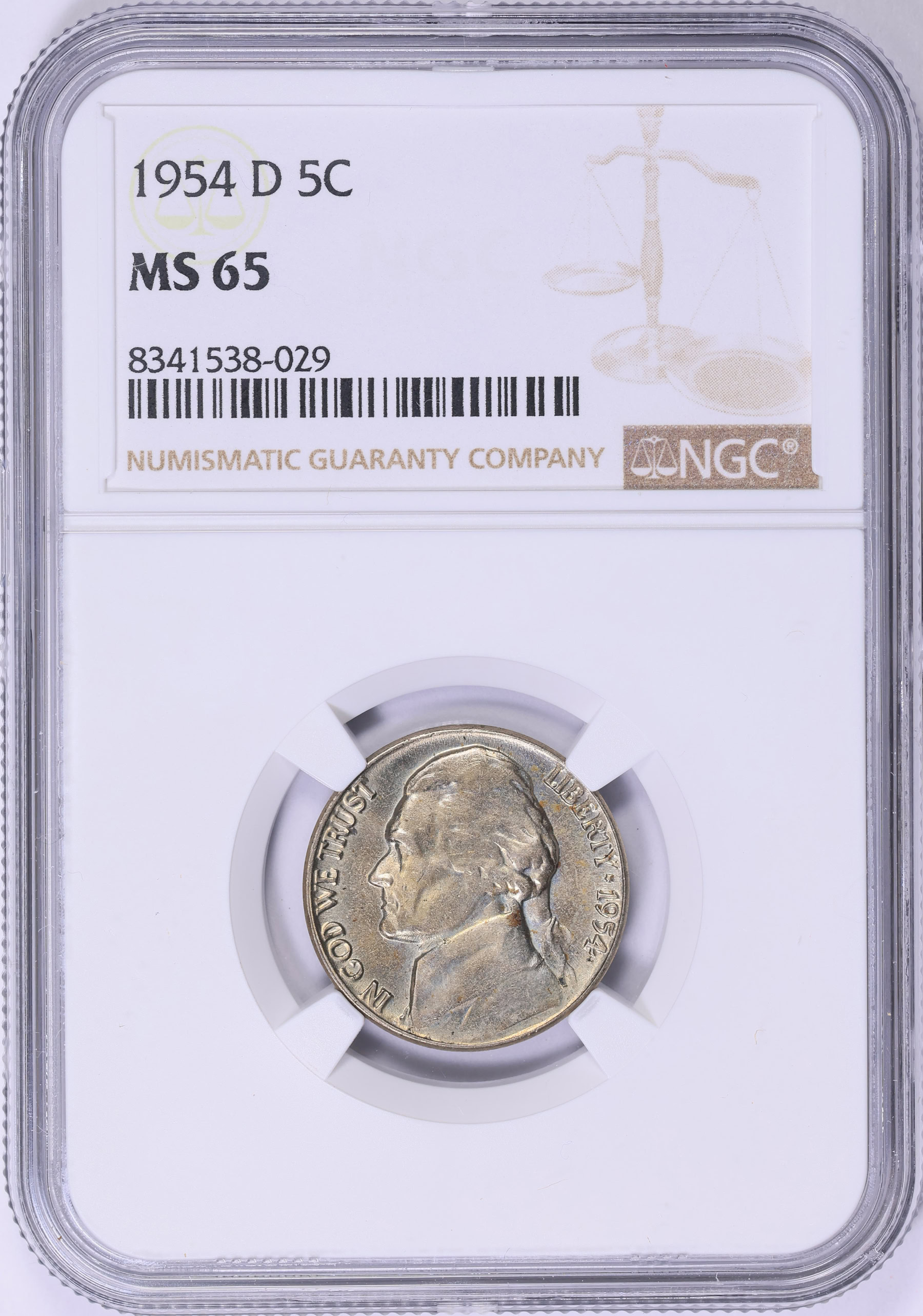 1954-D Jefferson Nickel NGC MS-65 (Toned) (Item 1824777) | GreatCollections Coin Auctions