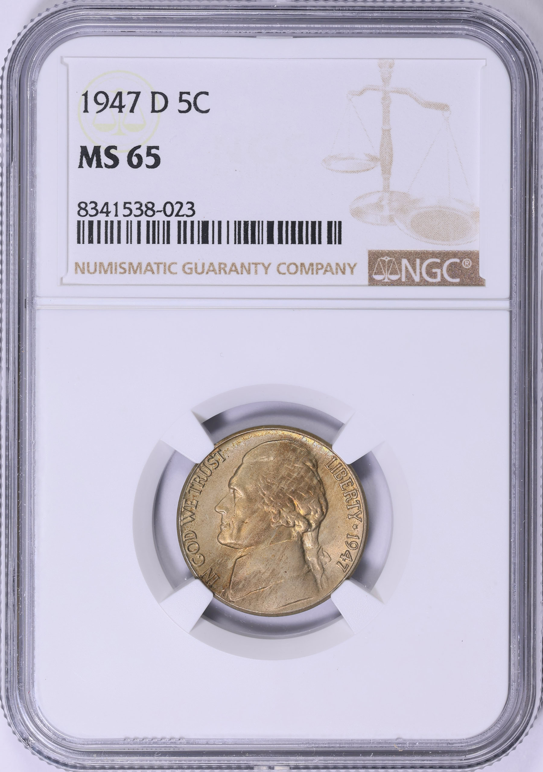 1947-D Jefferson Nickel NGC MS-65 (Toned) (Item 1824790) | GreatCollections Coin Auctions