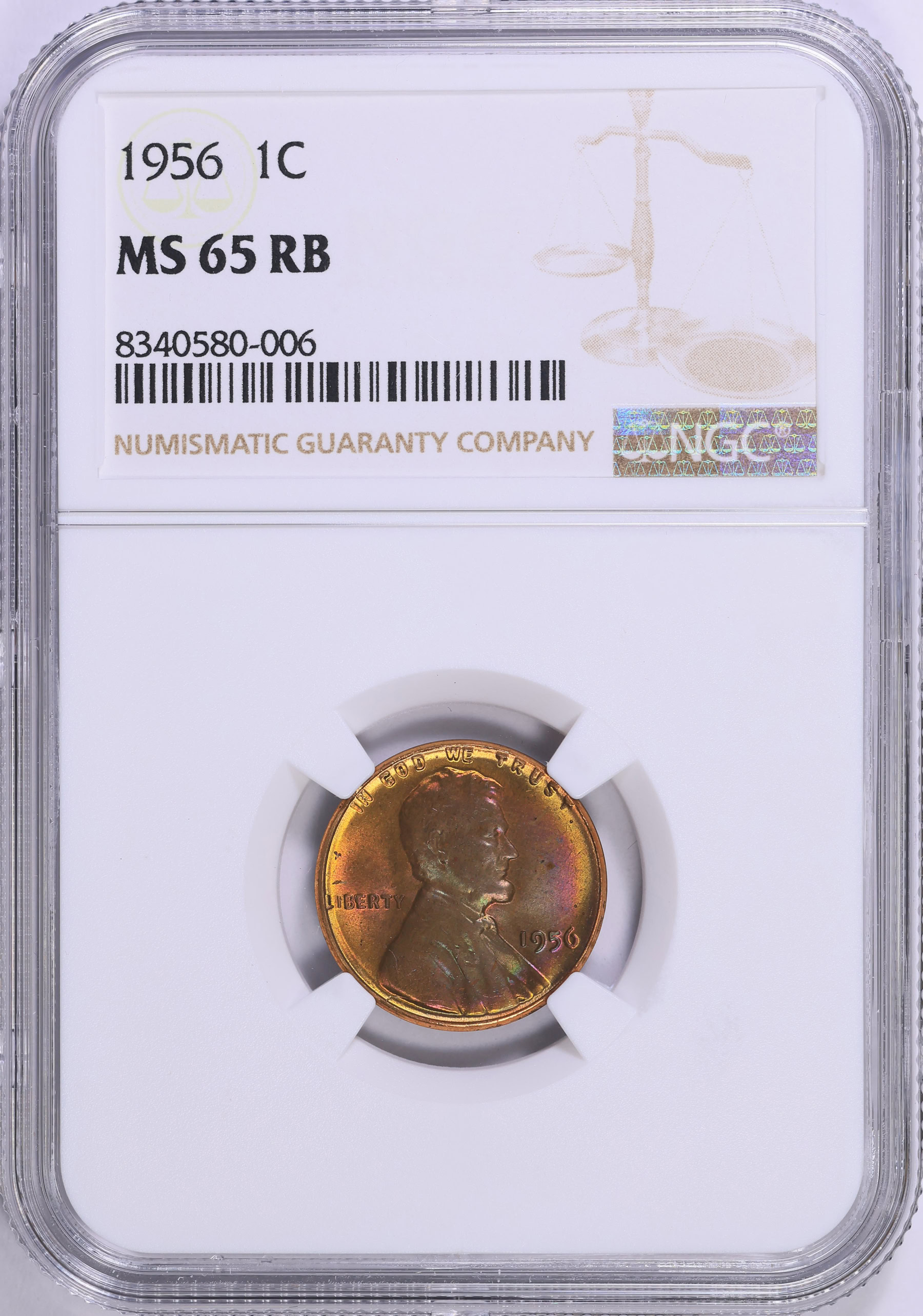 1956 Lincoln Cent NGC MS-65 RB (Toned) (Item 1824818 ...