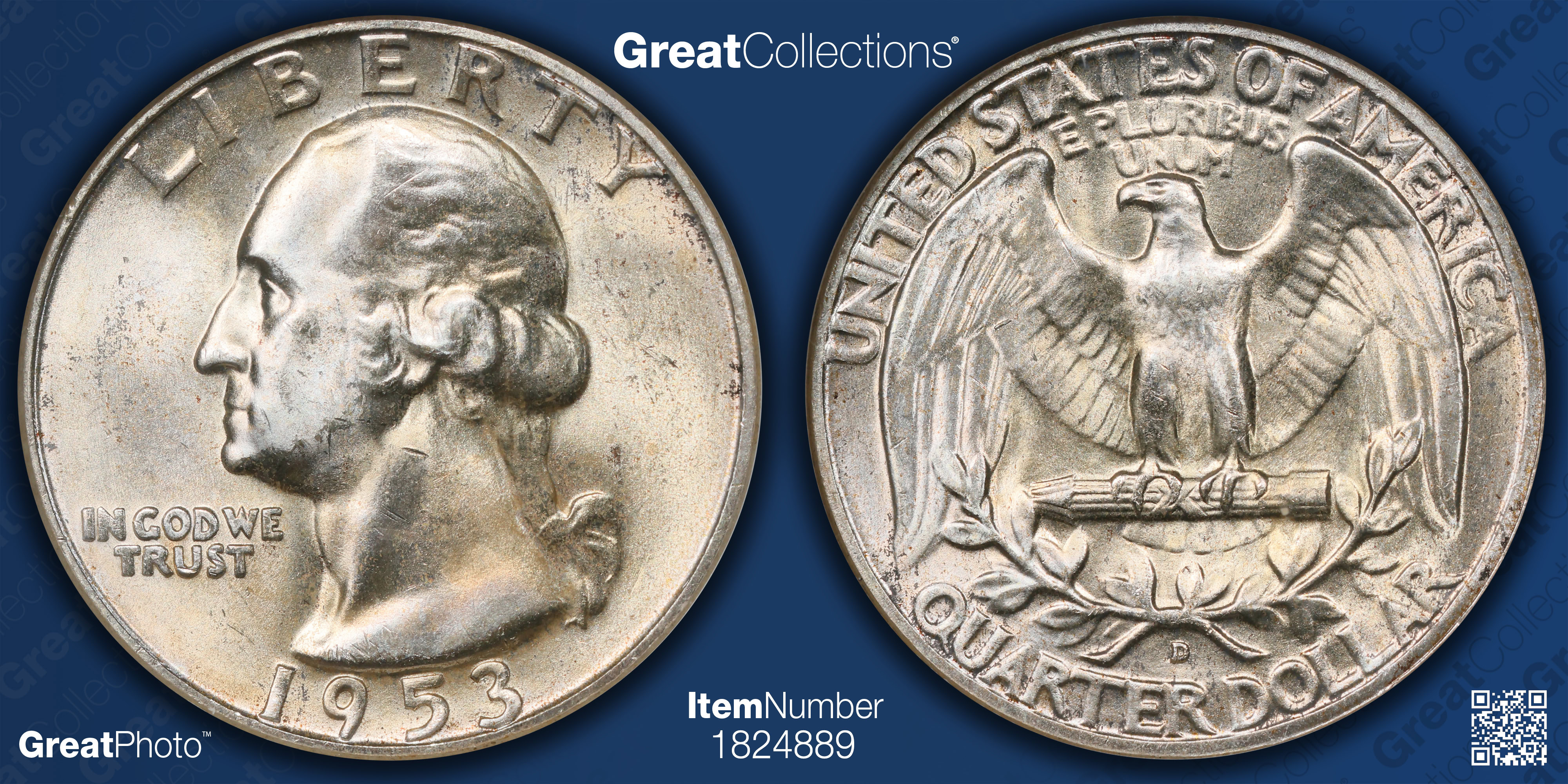 1953-D Washington Quarter DDR FS-022.2 Die 1 ANACS MS-64 OH (Item ...