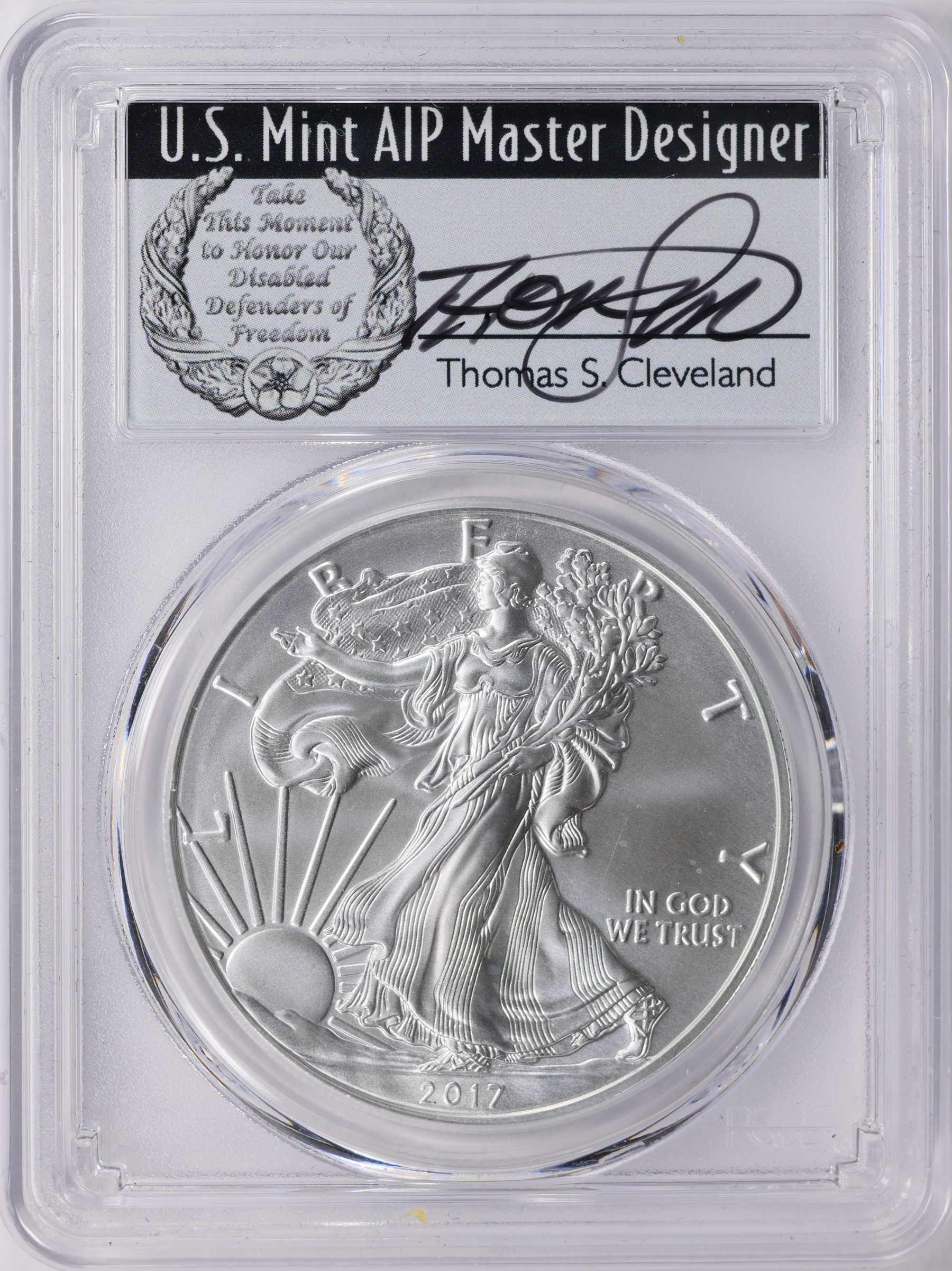 2017-W $1 Silver Eagle Burnished First Day of Issue PCGS SP-70 (Thomas ...