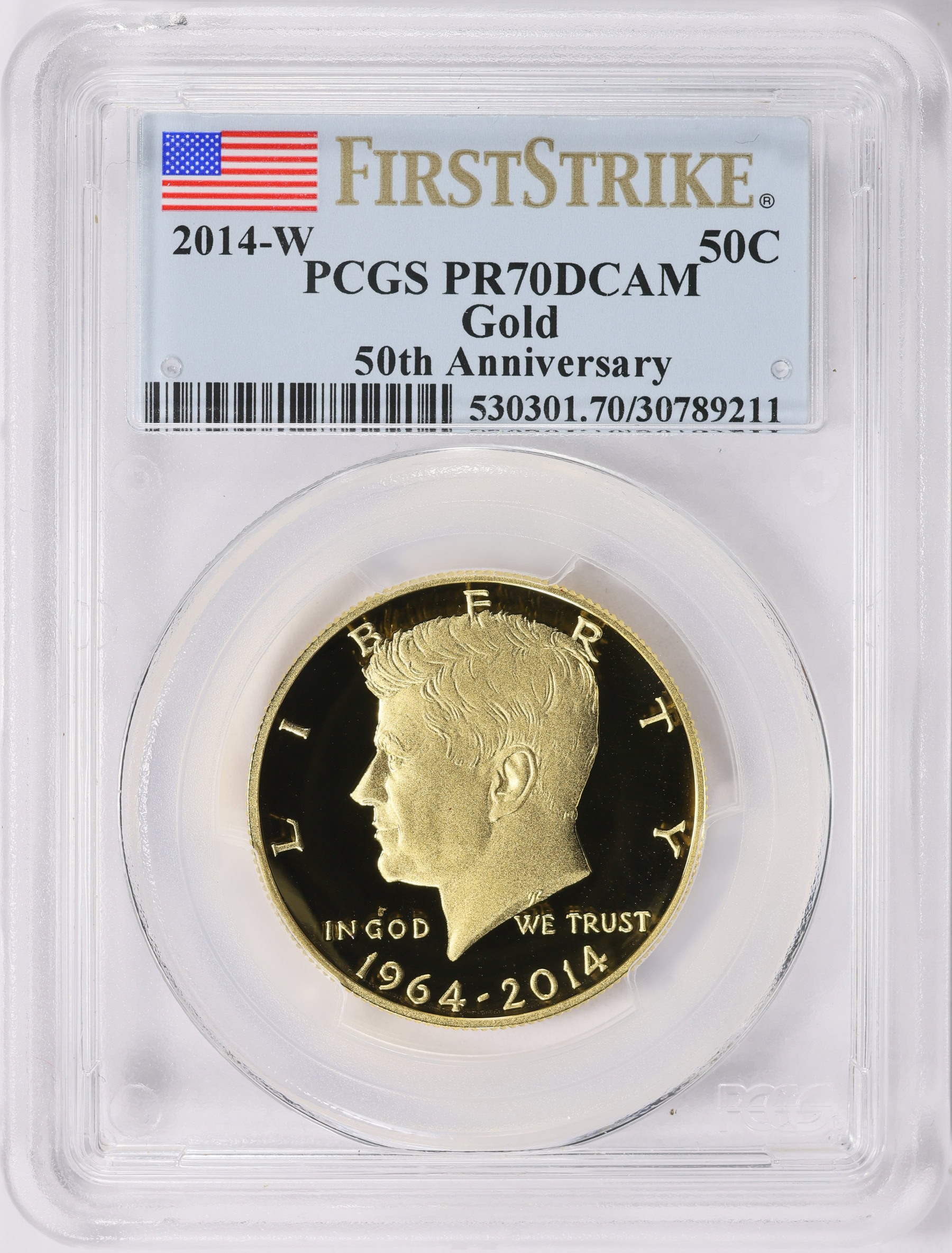 2014-W John F. Kennedy Gold Half Dollar 50th Anniversary PCGS Proof-70 ...