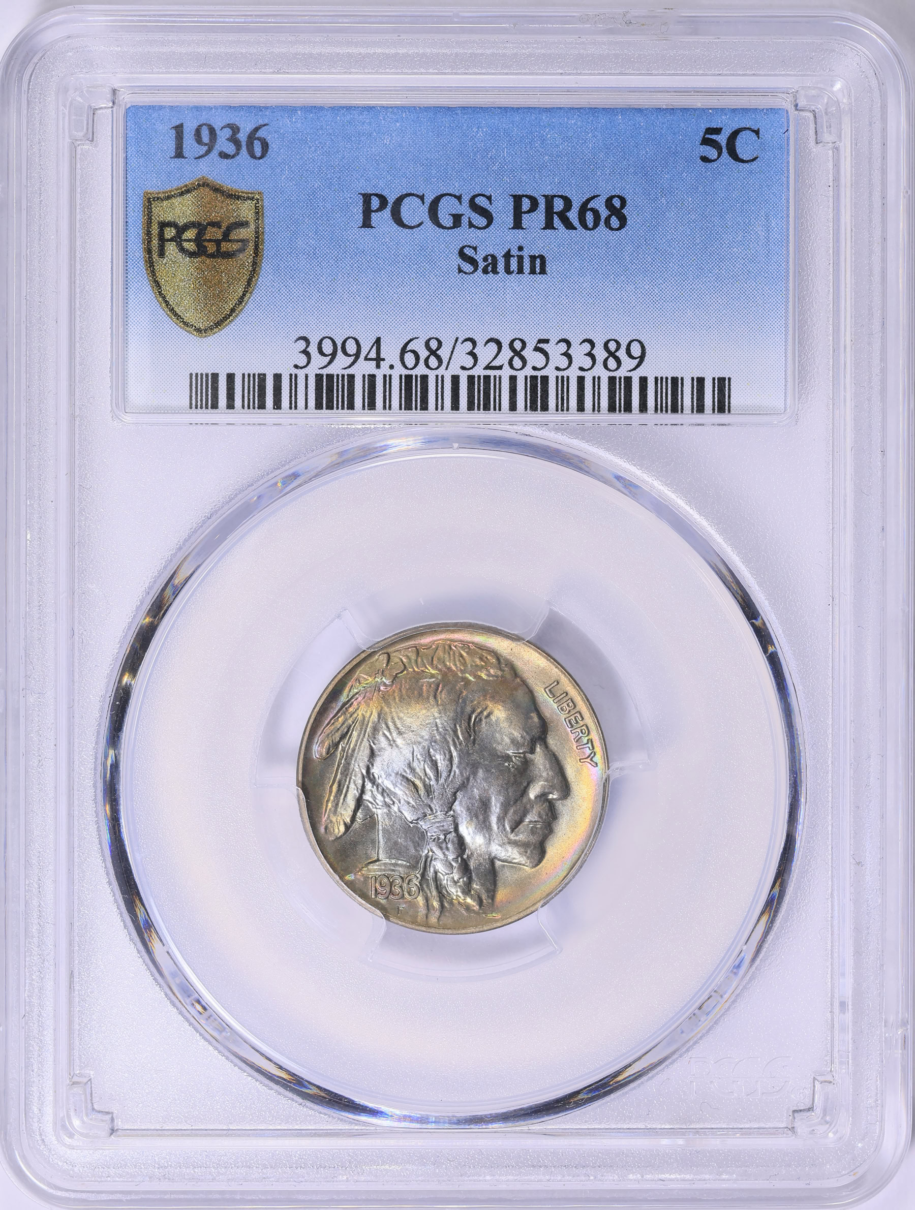 1936 Buffalo Nickel Type 1 Satin PCGS Proof-68 (Toned) (Item 1825141 ...