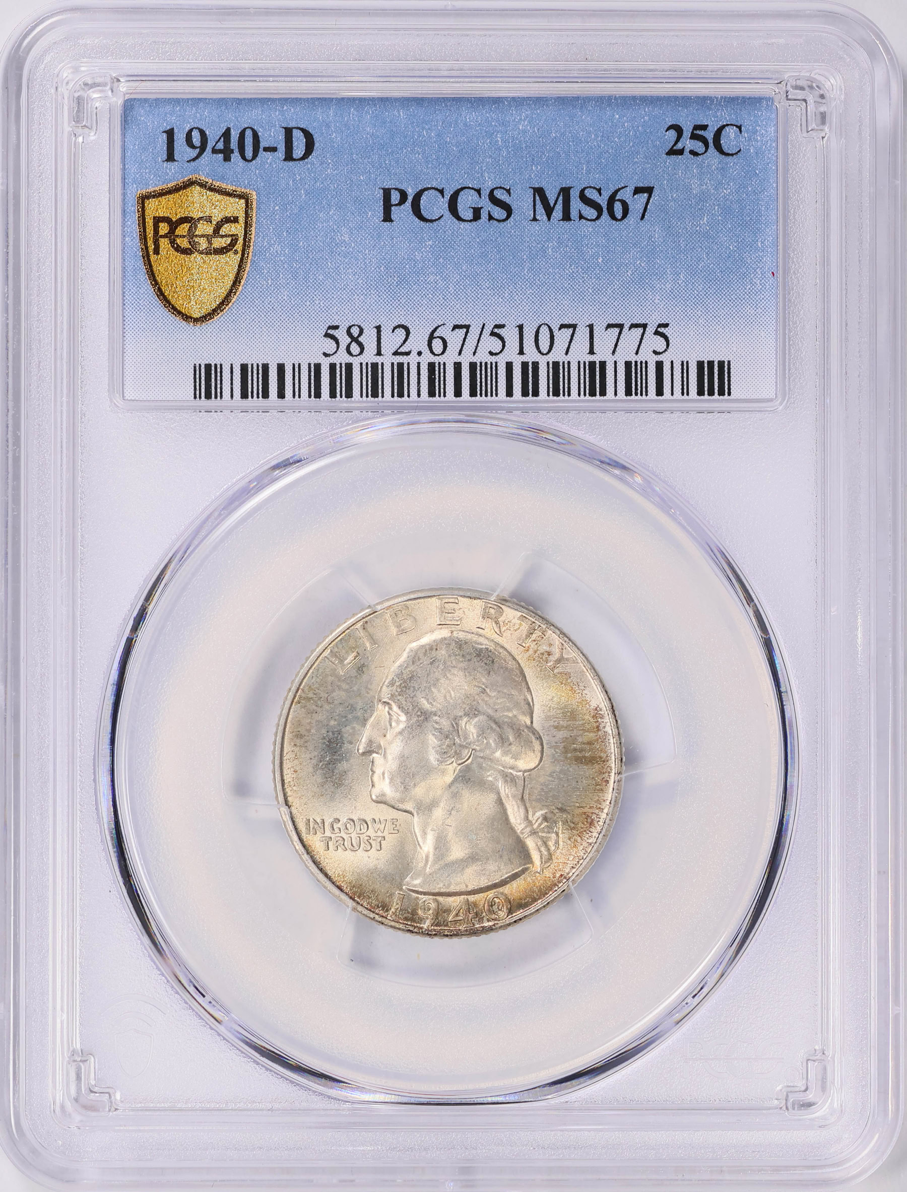 1940-D Washington Quarter PCGS MS-67 (Item 1825164) | GreatCollections Coin Auctions