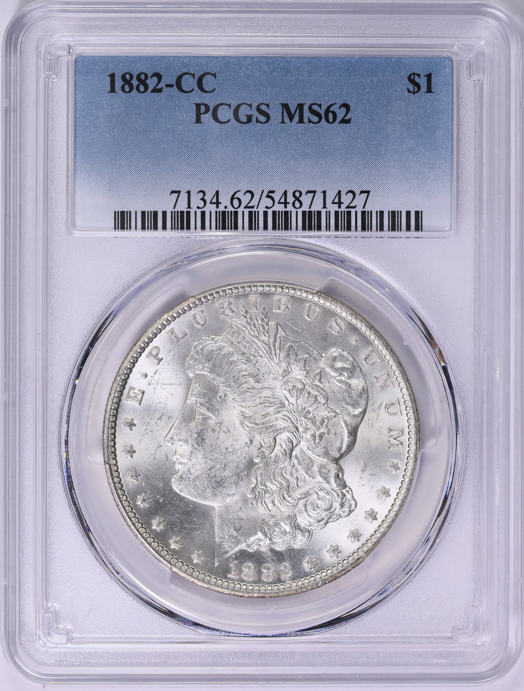 1882-CC Morgan Silver Dollar PCGS MS-62 (Item 1825409) | GreatCollections Coin Auctions