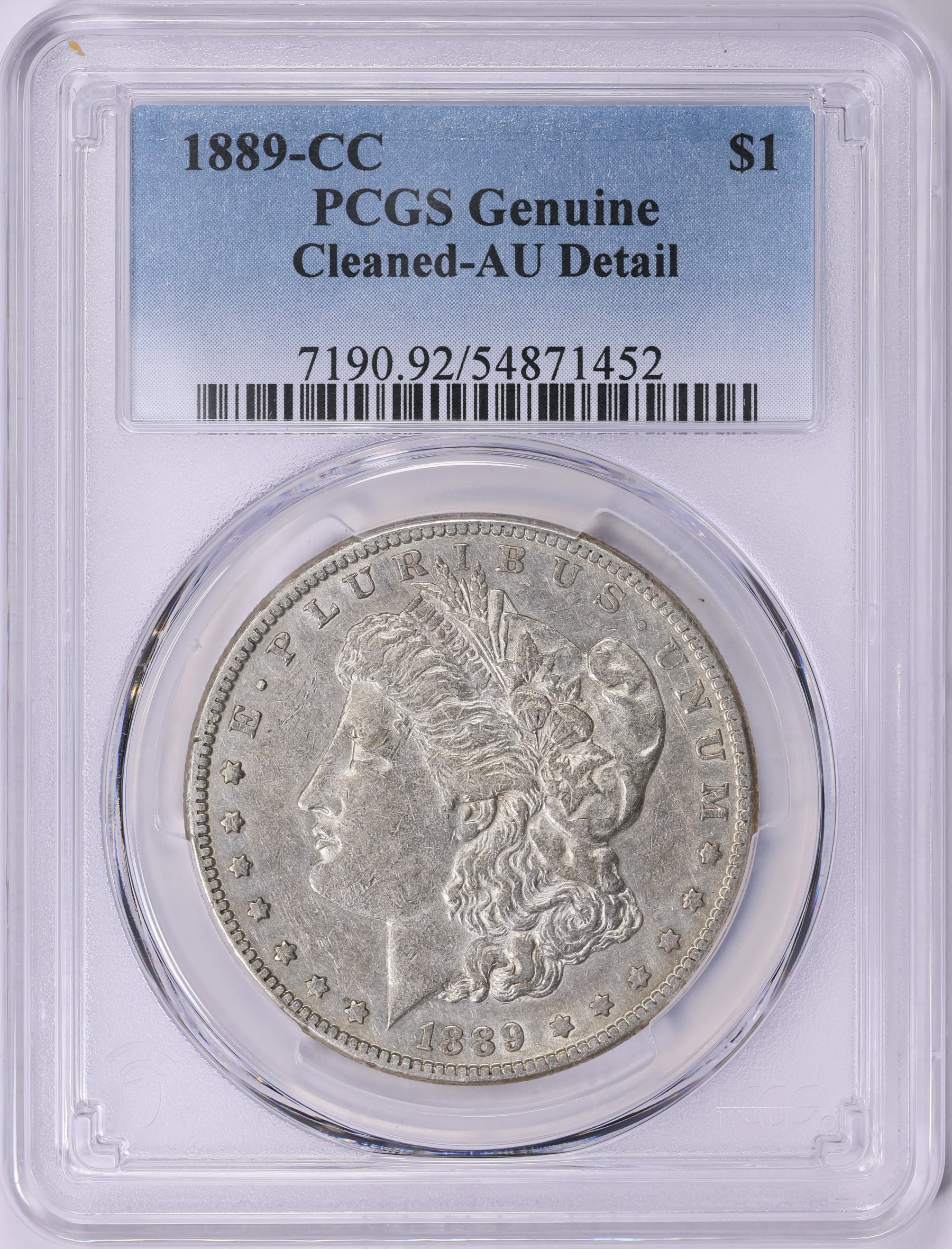 1889-CC Morgan Silver Dollar PCGS Genuine AU Details (Item 1825434) | GreatCollections Coin Auctions