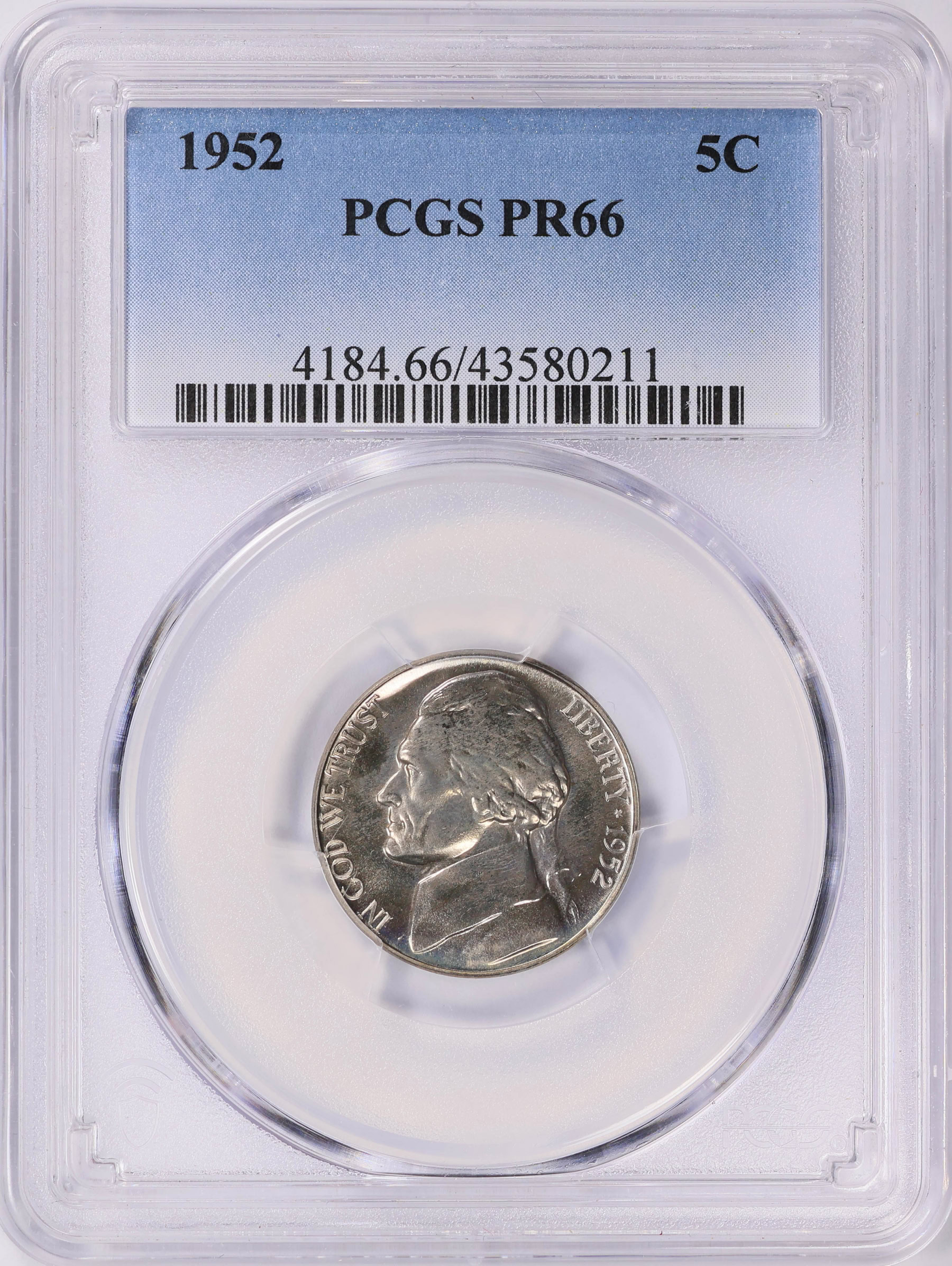1952 Jefferson Nickel PCGS Proof-66 (Item 1825482) | GreatCollections ...