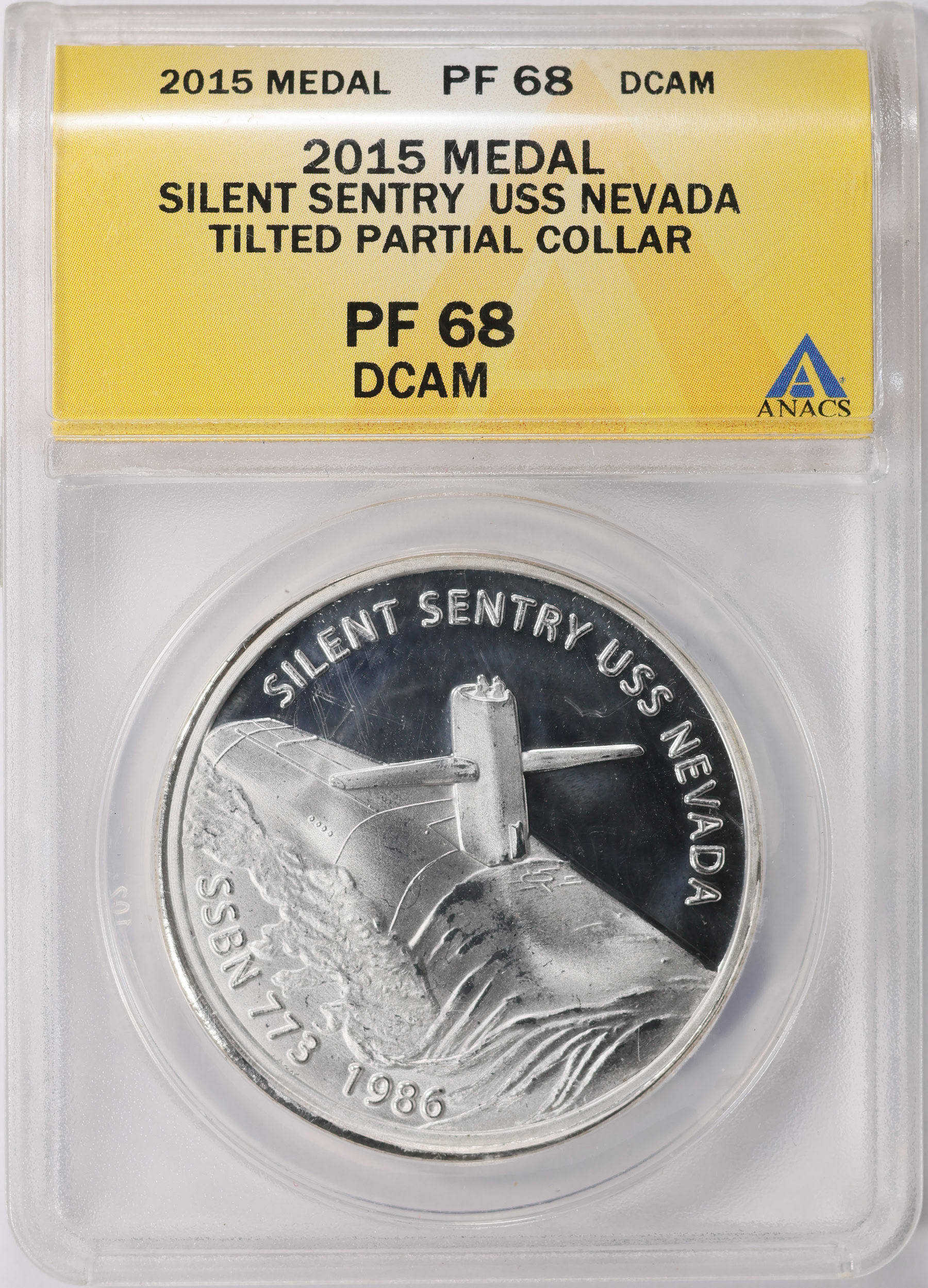 2015 Silver 1oz USS Nevada Silent Sentry Private Mint Medal Tilted ...
