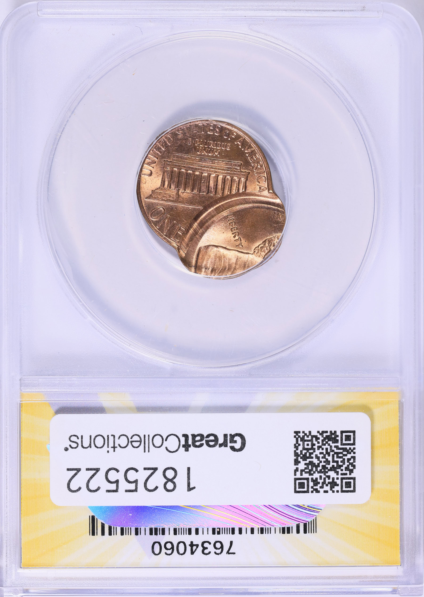 Mint Error 1982 Lincoln Cent Bronze Large Date Flipover Double Struck 2nd Strike Uniface ANACS ...