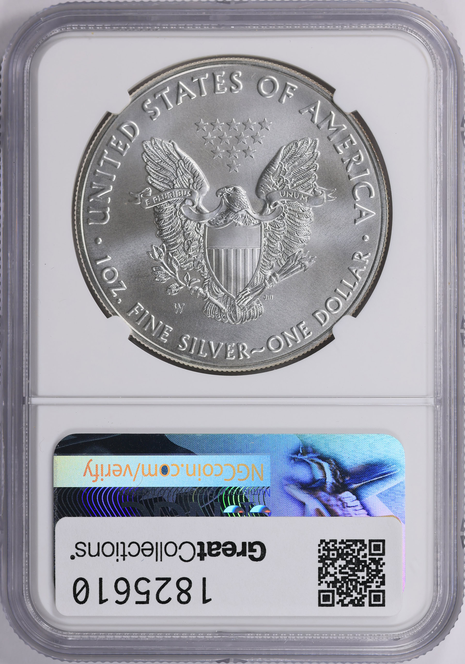 2017-W $1 Silver Eagle Burnished NGC MS-70 (Mike Castle Signed Label) (Item 1825610 ...