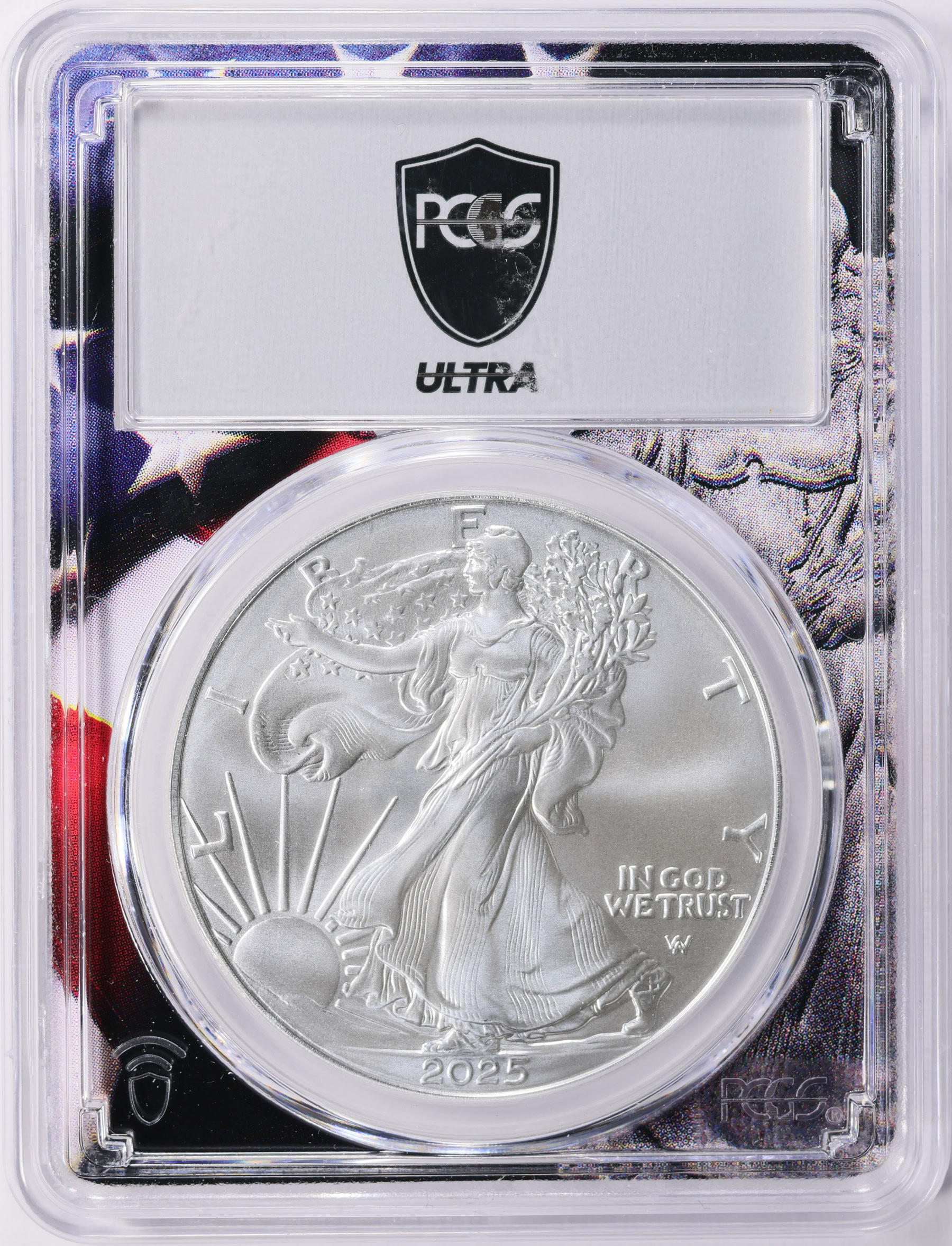 2025 $1 Silver Eagle PCGS MS-70 (Ultra Breaks Label) (Flag Frame Holder ...