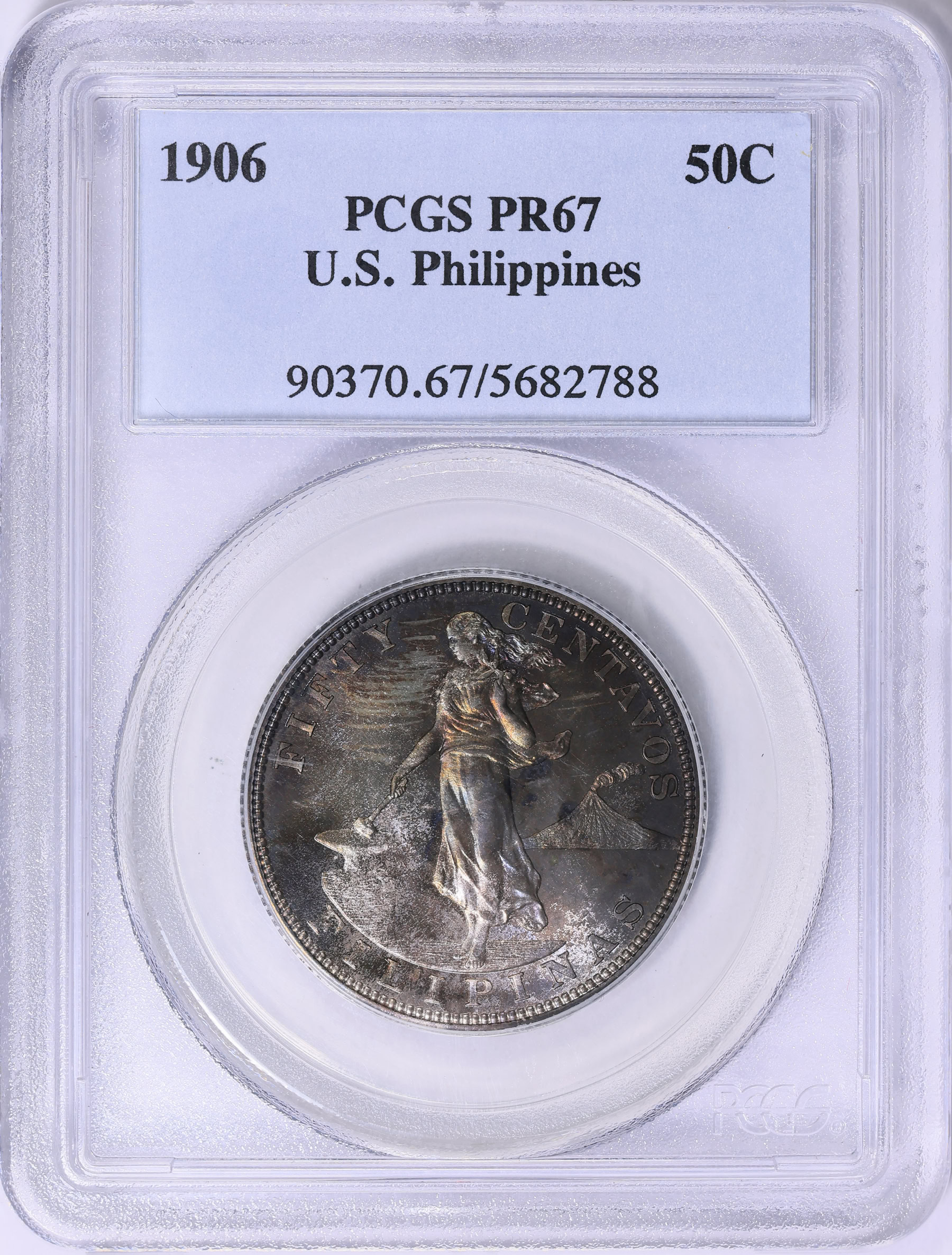 1906 U.S. Philippines Fifty Centavos KM-167 PCGS Proof-67 (Toned) (Item 1825707 ...