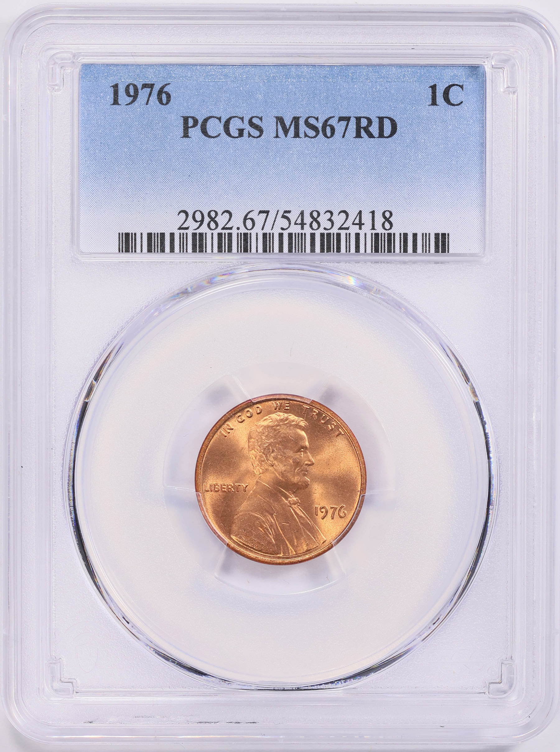 1976 Lincoln Cent PCGS MS-67 RD (Item 1825836) | GreatCollections Coin Auctions