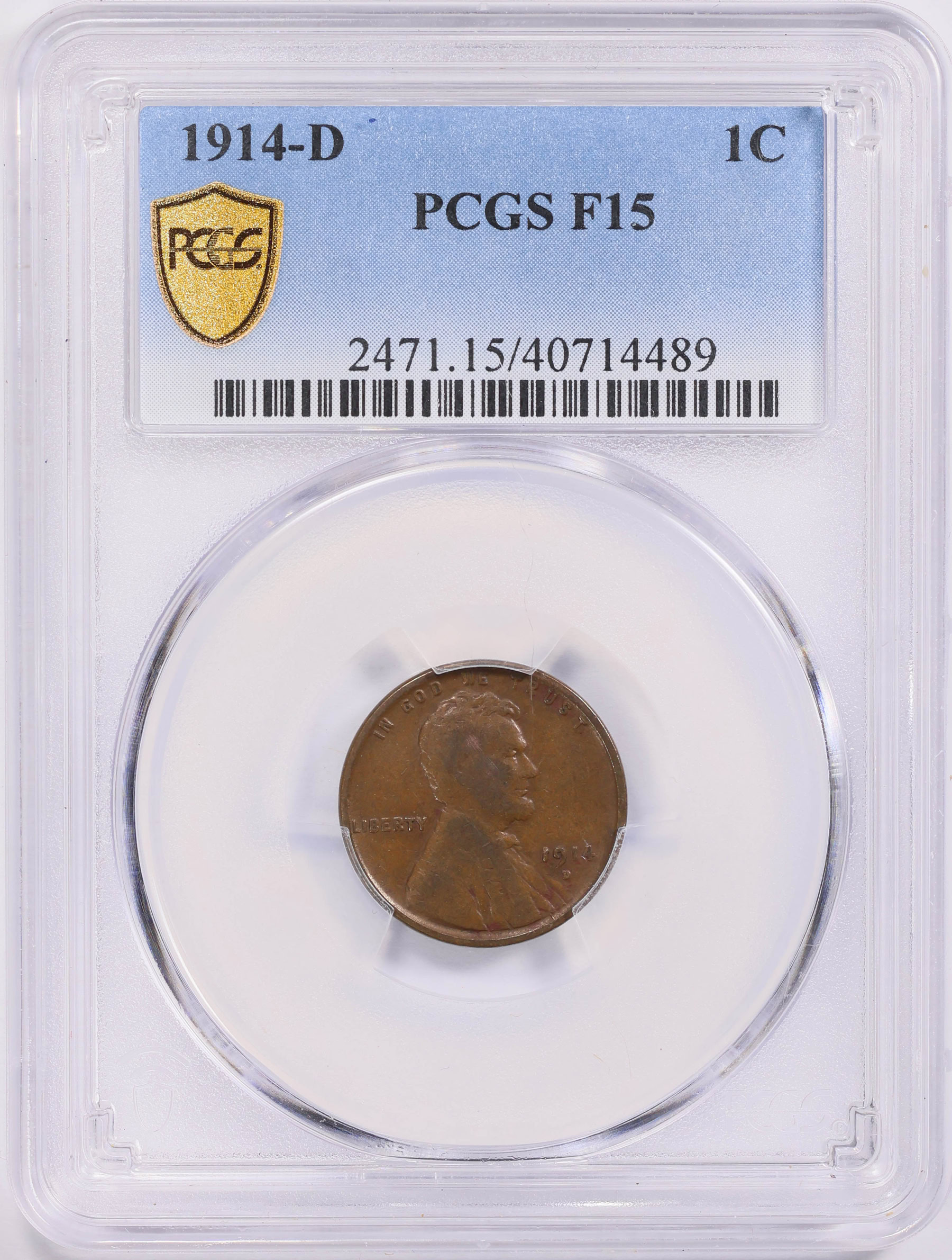 1914-D Lincoln Cent PCGS F-15 BN (Item 1825838) | GreatCollections Coin Auctions
