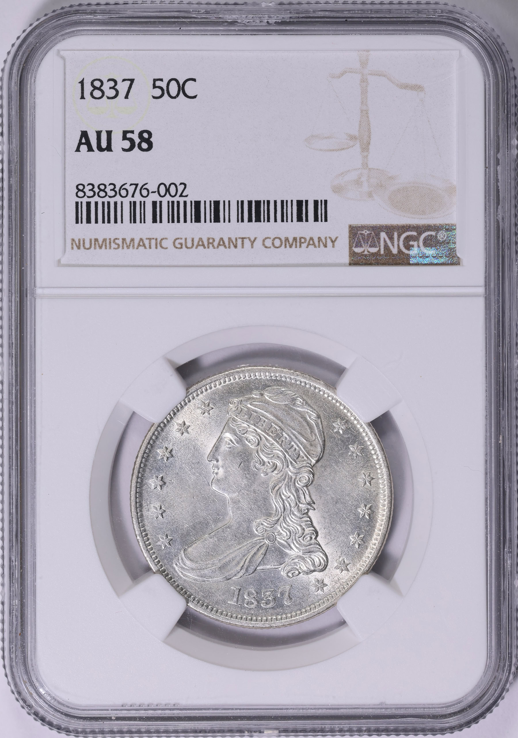 1837 Capped Bust Half Dollar NGC AU-58 (Item 1825849 ...