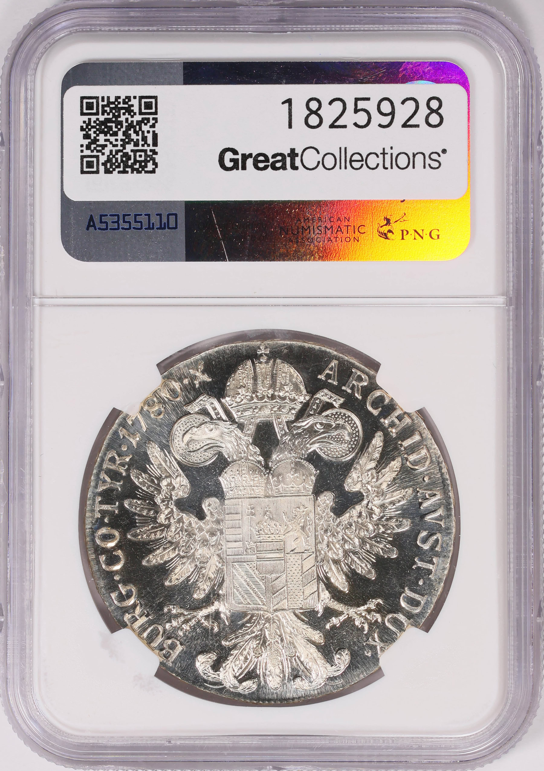 Austria "1780"-S.F. Thaler Modern Restrike (1853-Present) NGC MS-63 PL (Item 1825928 ...