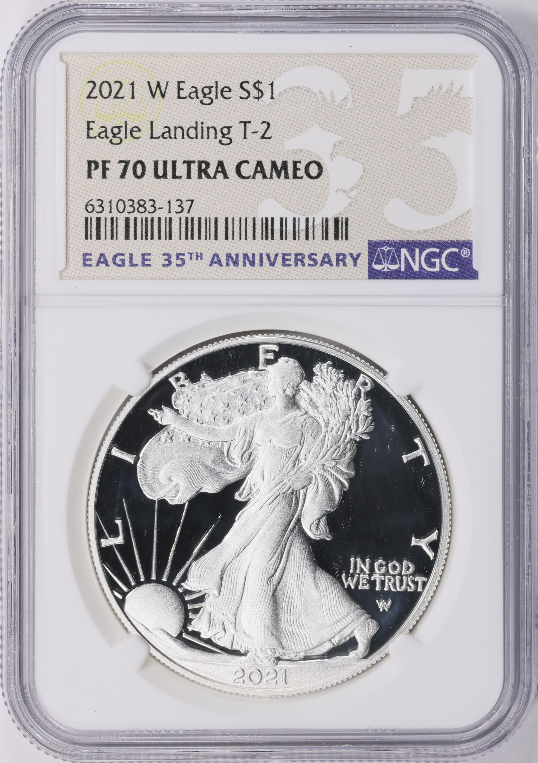 2021-W $1 Silver Eagle Type 2 NGC Proof-70 UC (Item 1826036) | GreatCollections Coin Auctions