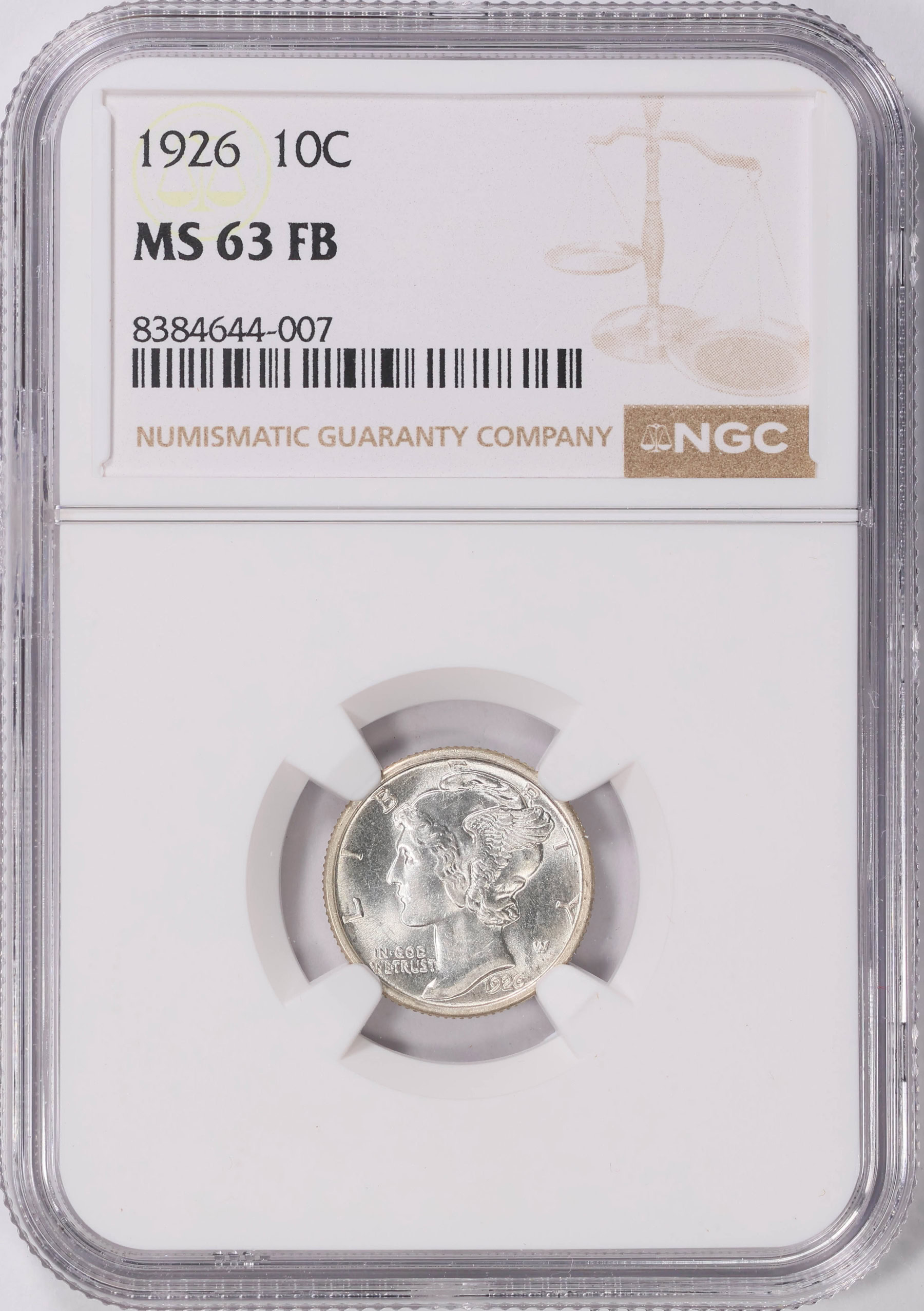 1926 Mercury Dime NGC MS-63 FB (Item 1826078) | GreatCollections Coin Auctions