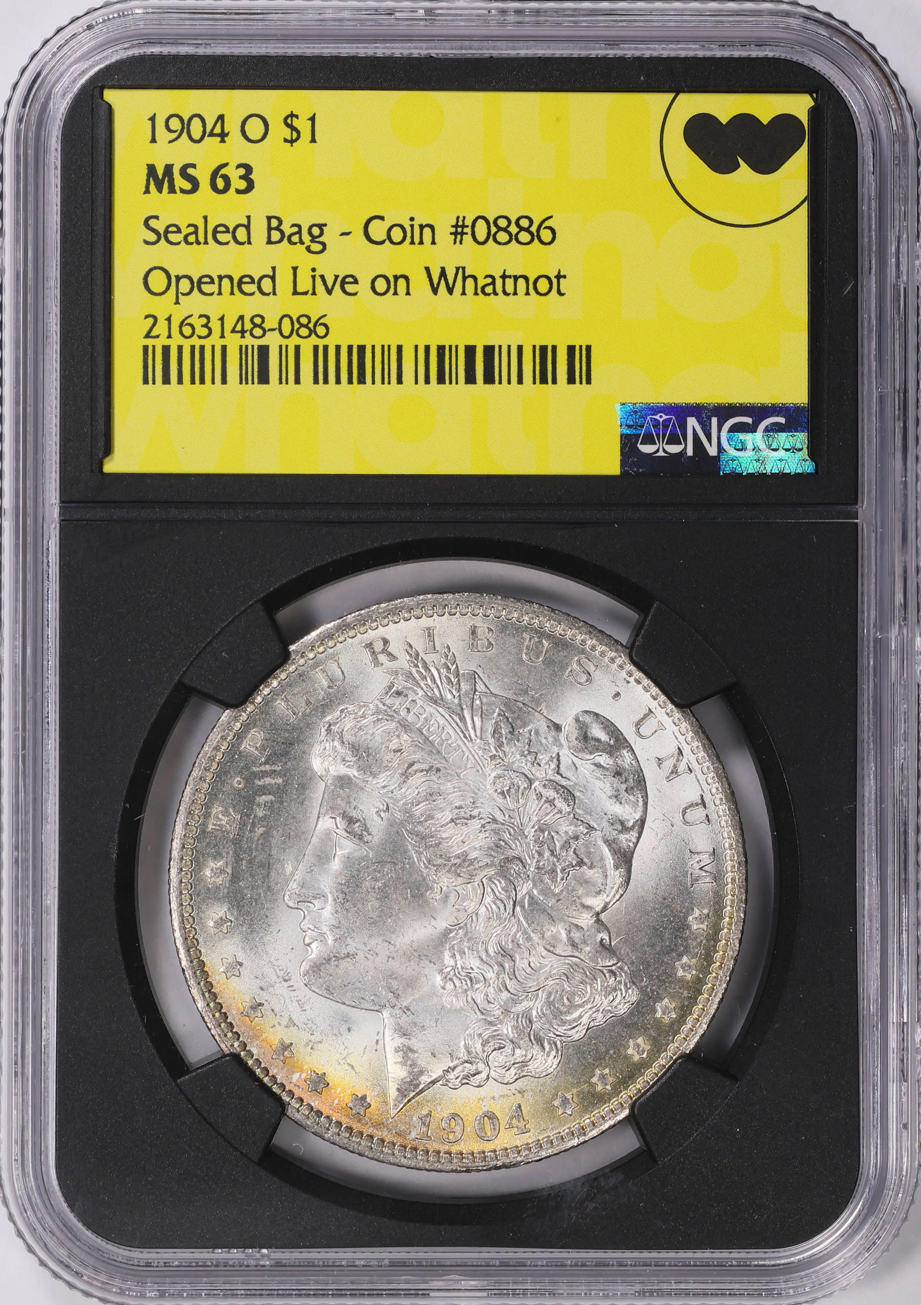 1904-O Morgan Silver Dollar NGC MS-63 (Black Retro Holder) (Toned) (Item 1826092 ...