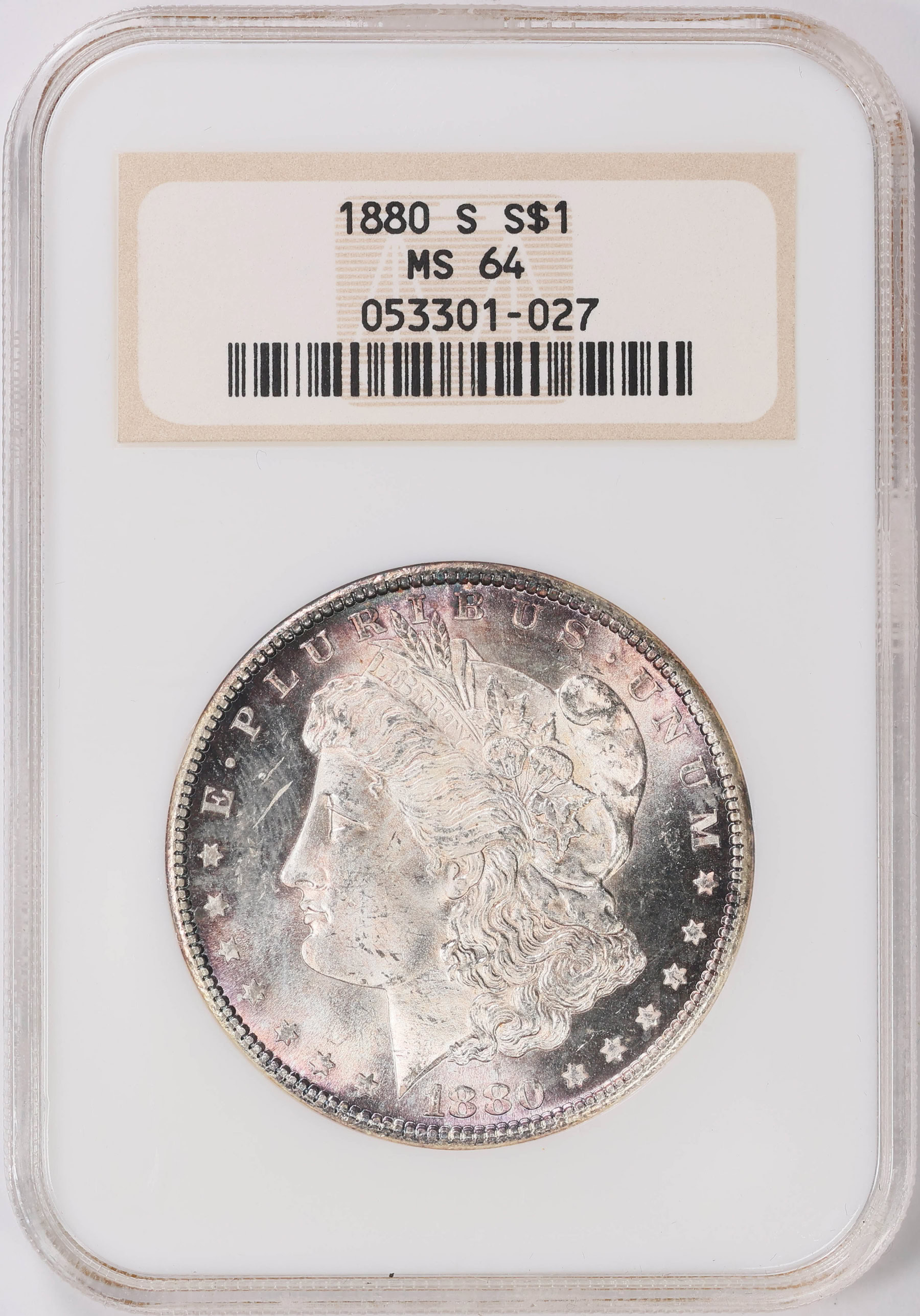 1880-S Morgan Silver Dollar NGC MS-64 OH (Toned) (Item 1826103) | GreatCollections Coin Auctions