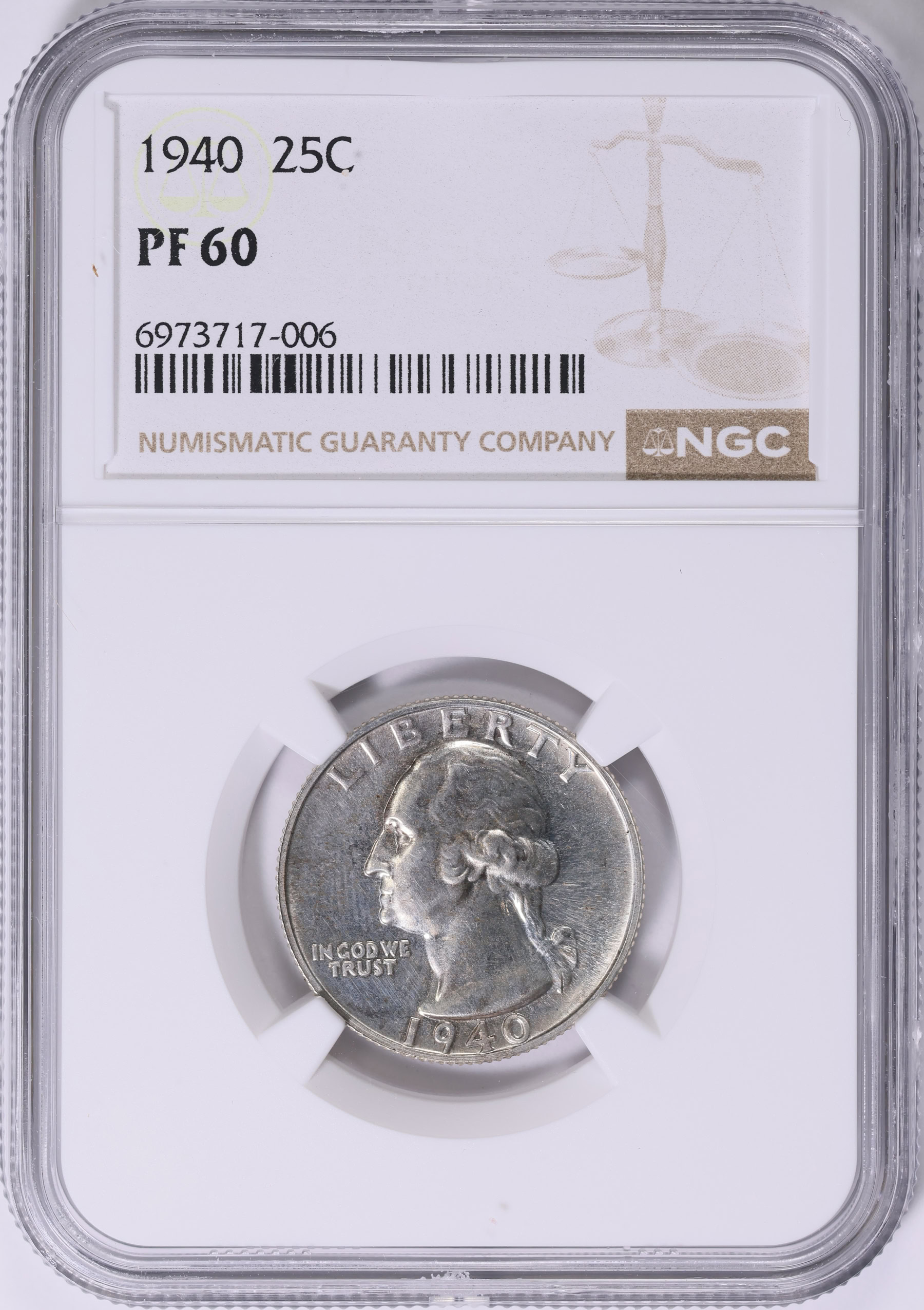 1940 Washington Quarter NGC Proof-60 (Item 1826191) | GreatCollections Coin Auctions