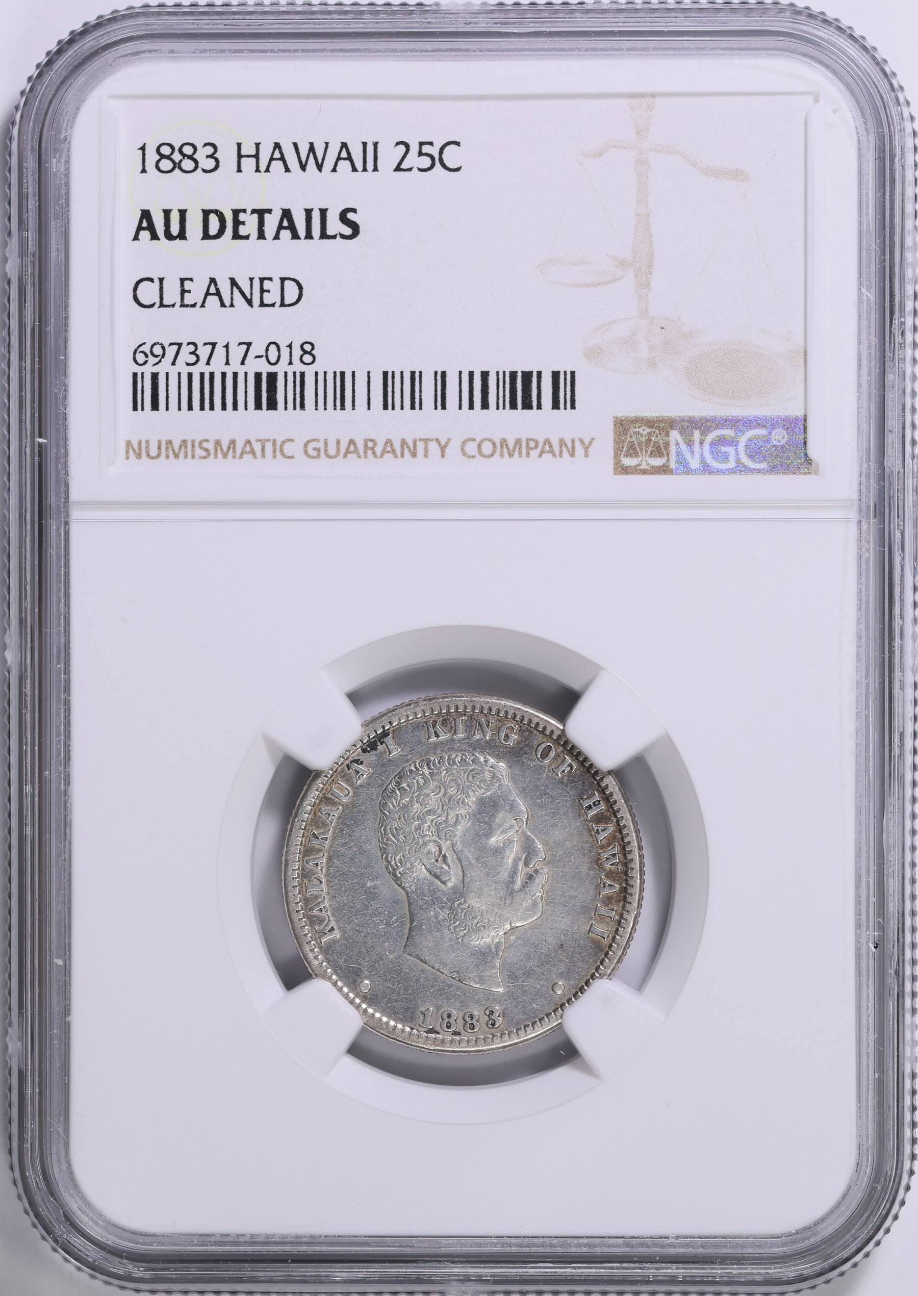 1883 Hawaii Quarter NGC AU Details (Item 1826203) | GreatCollections ...