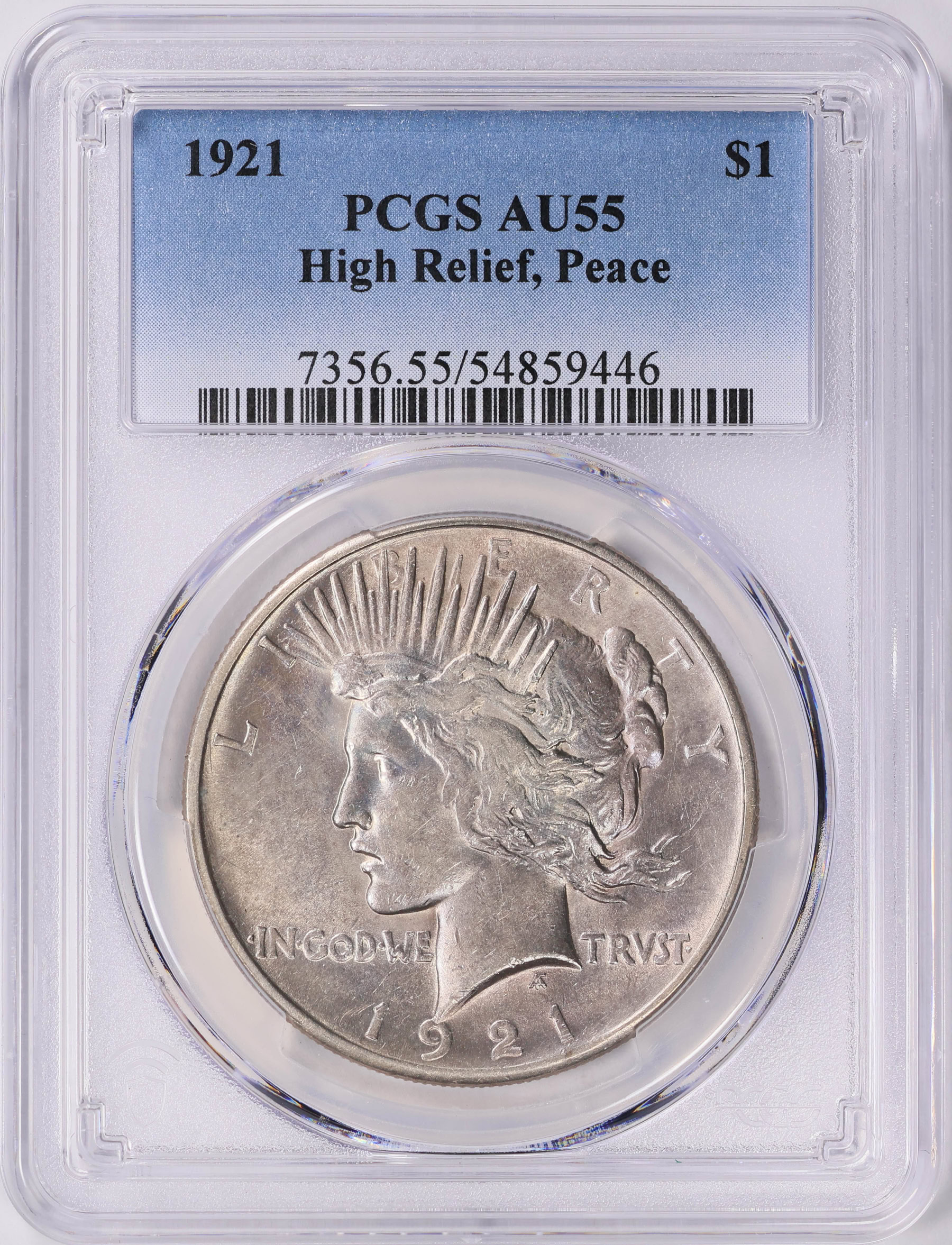 1921 Peace Silver Dollar High Relief PCGS AU-55 (Item 1826265 ...