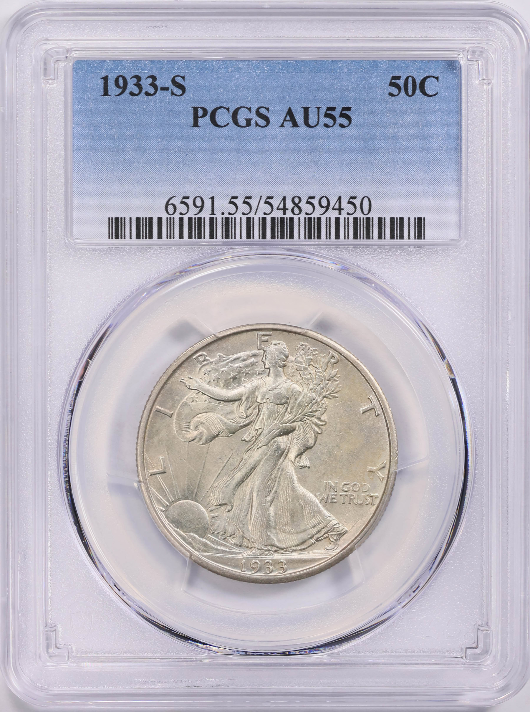 1933-S Walking Liberty Half Dollar PCGS AU-55 (Item 1826267) | GreatCollections Coin Auctions