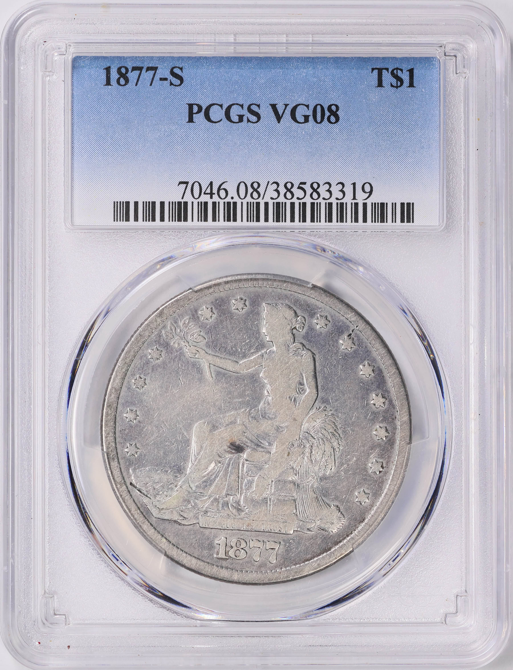 1877-S Trade Silver Dollar PCGS VG-08 (Item 1826281) | GreatCollections Coin Auctions