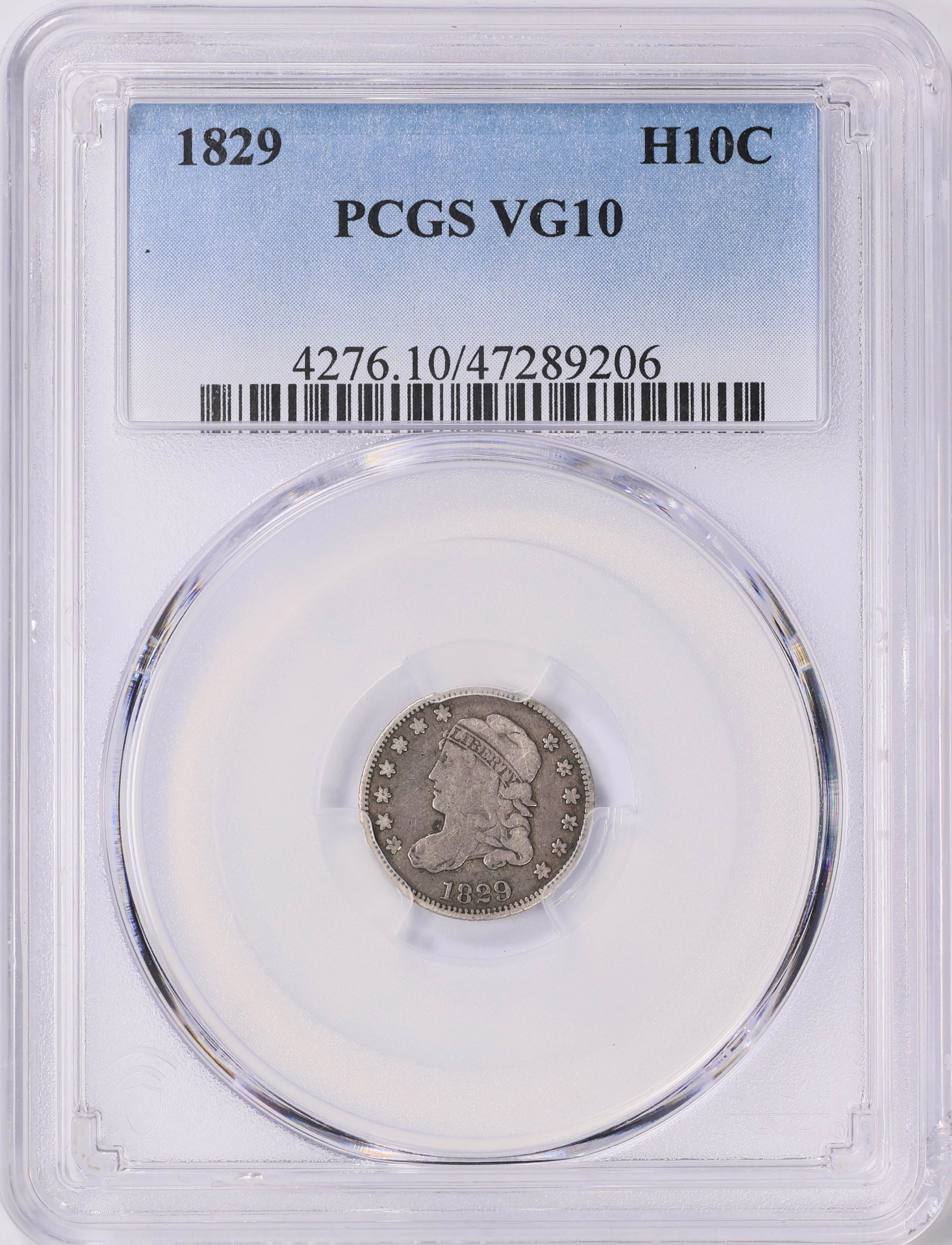1829 Capped Bust Half Dime PCGS VG-10 (Item 1826284) | GreatCollections Coin Auctions