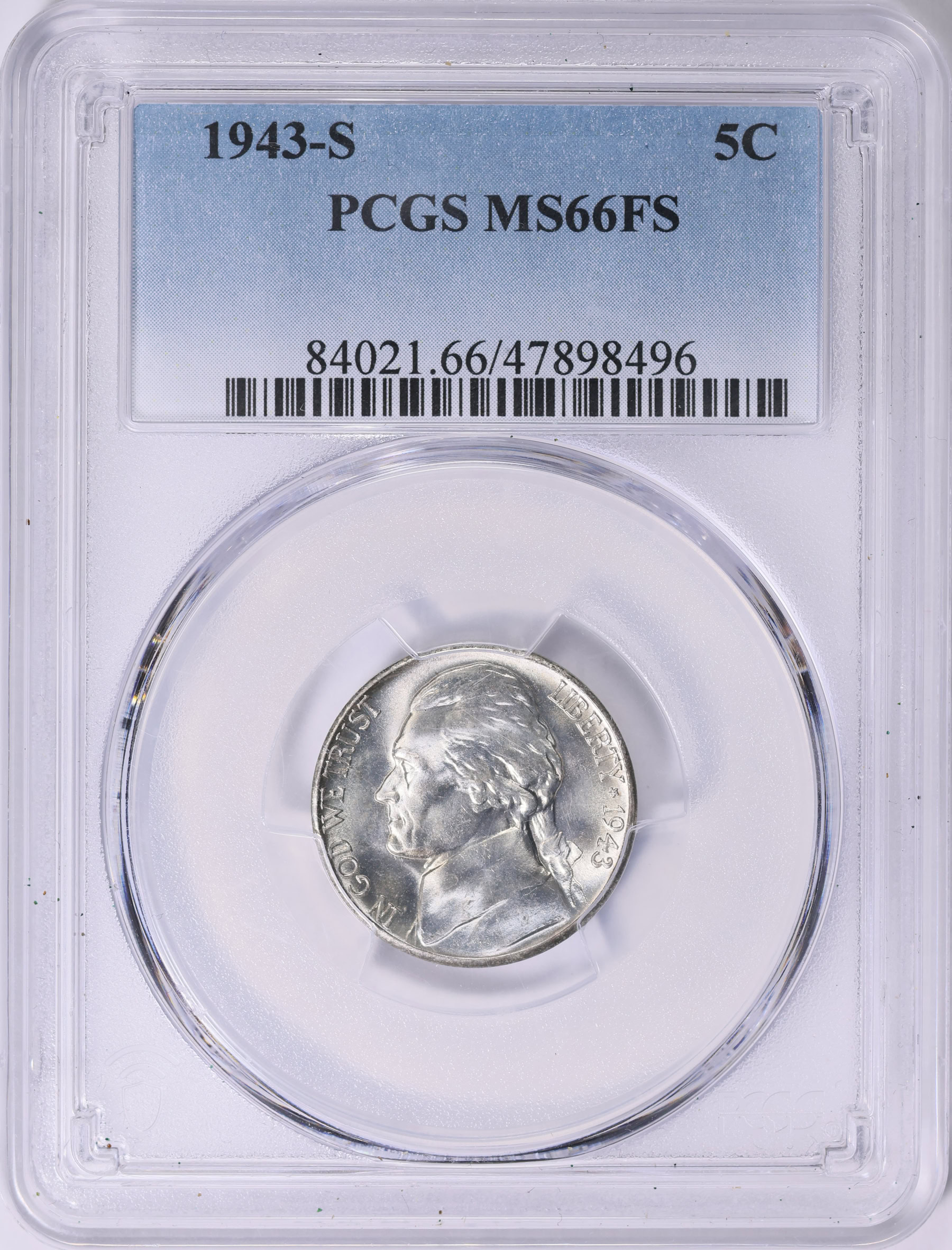 1943-S Jefferson Nickel PCGS MS-66 FS (Item 1826321) | GreatCollections Coin Auctions
