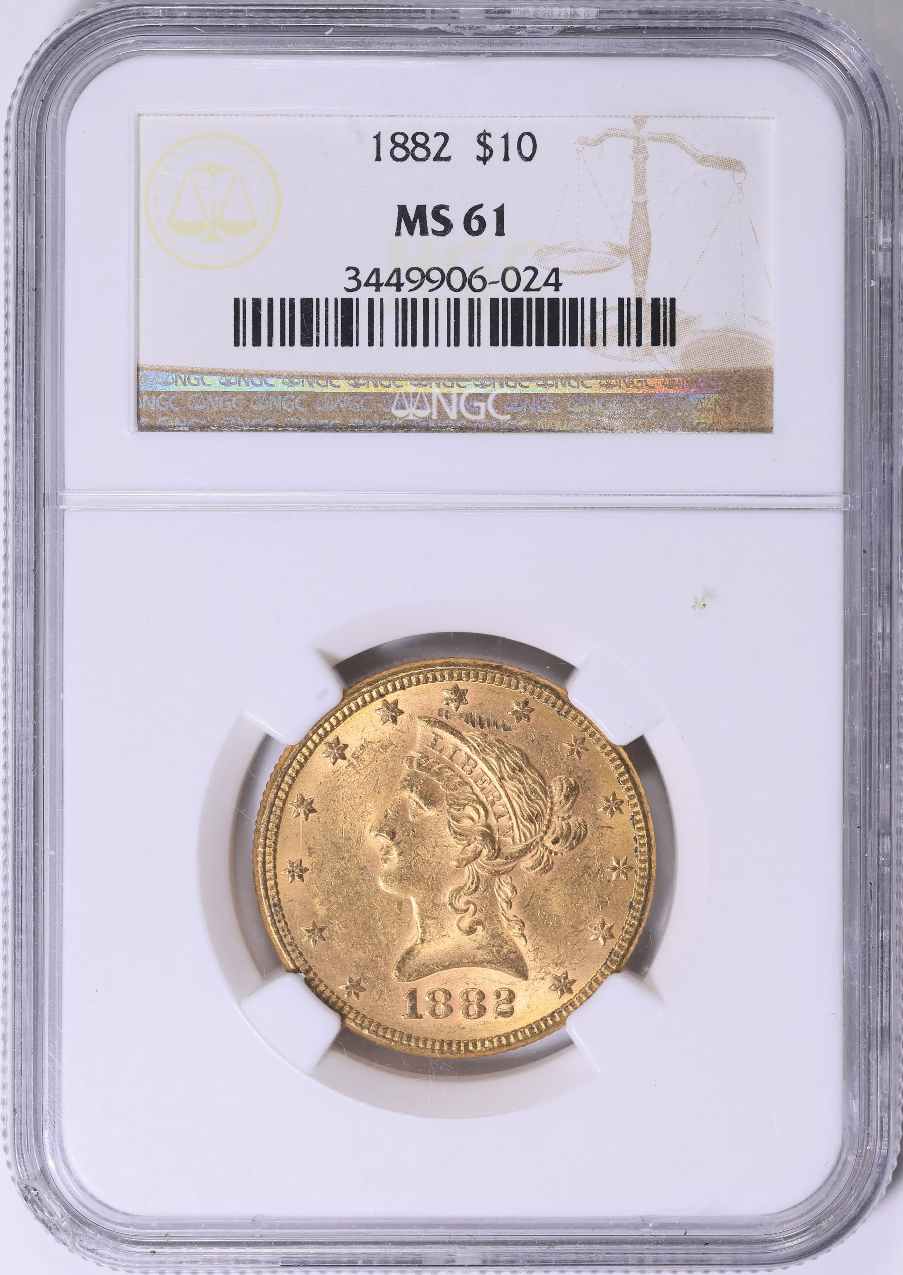 1882 Liberty Gold Eagle NGC MS-61 (Item 1826329) | GreatCollections ...
