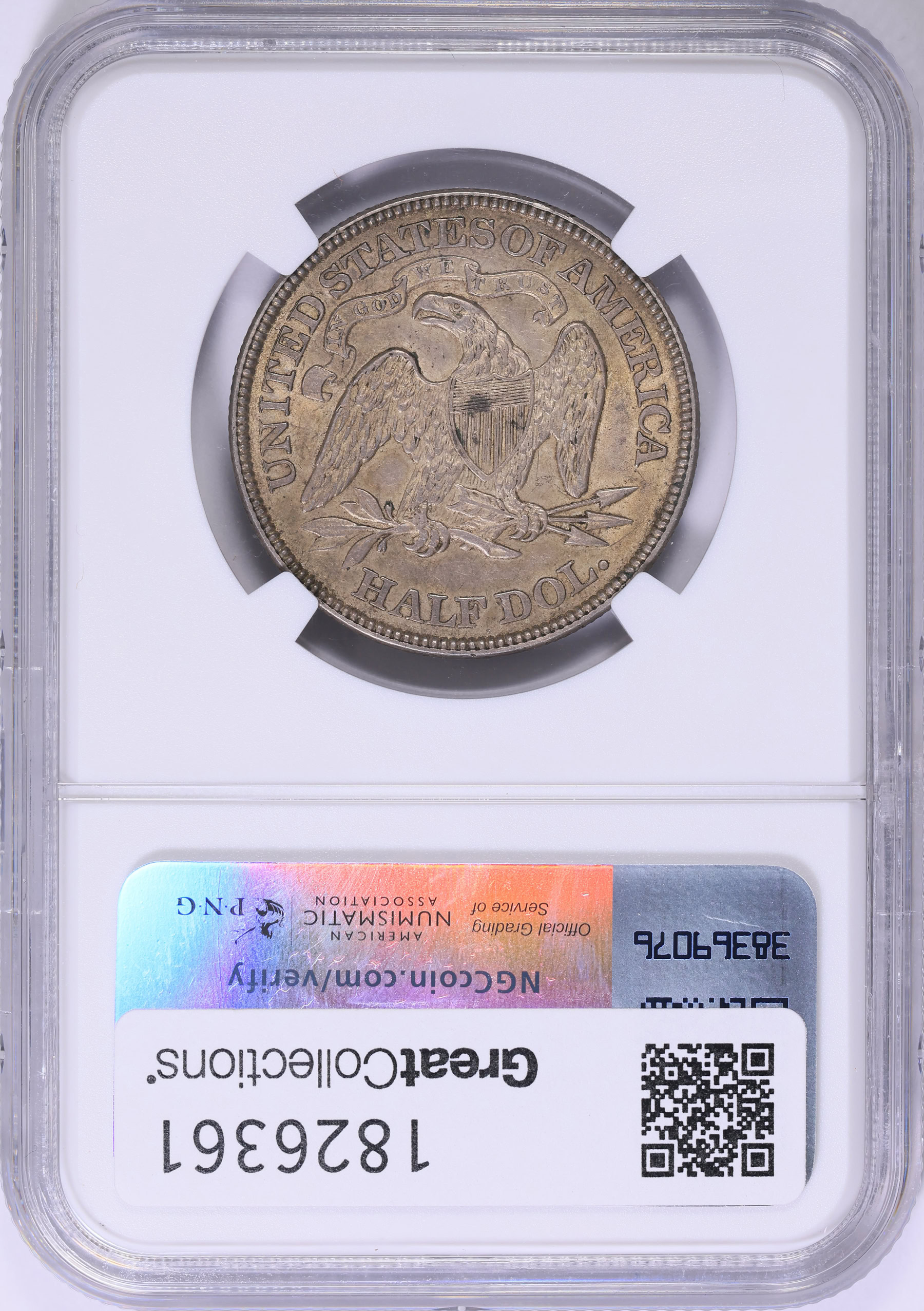 1872 Seated Liberty Half Dollar NGC AU-58 (CAC Green) (Item 1826361) | GreatCollections Coin ...