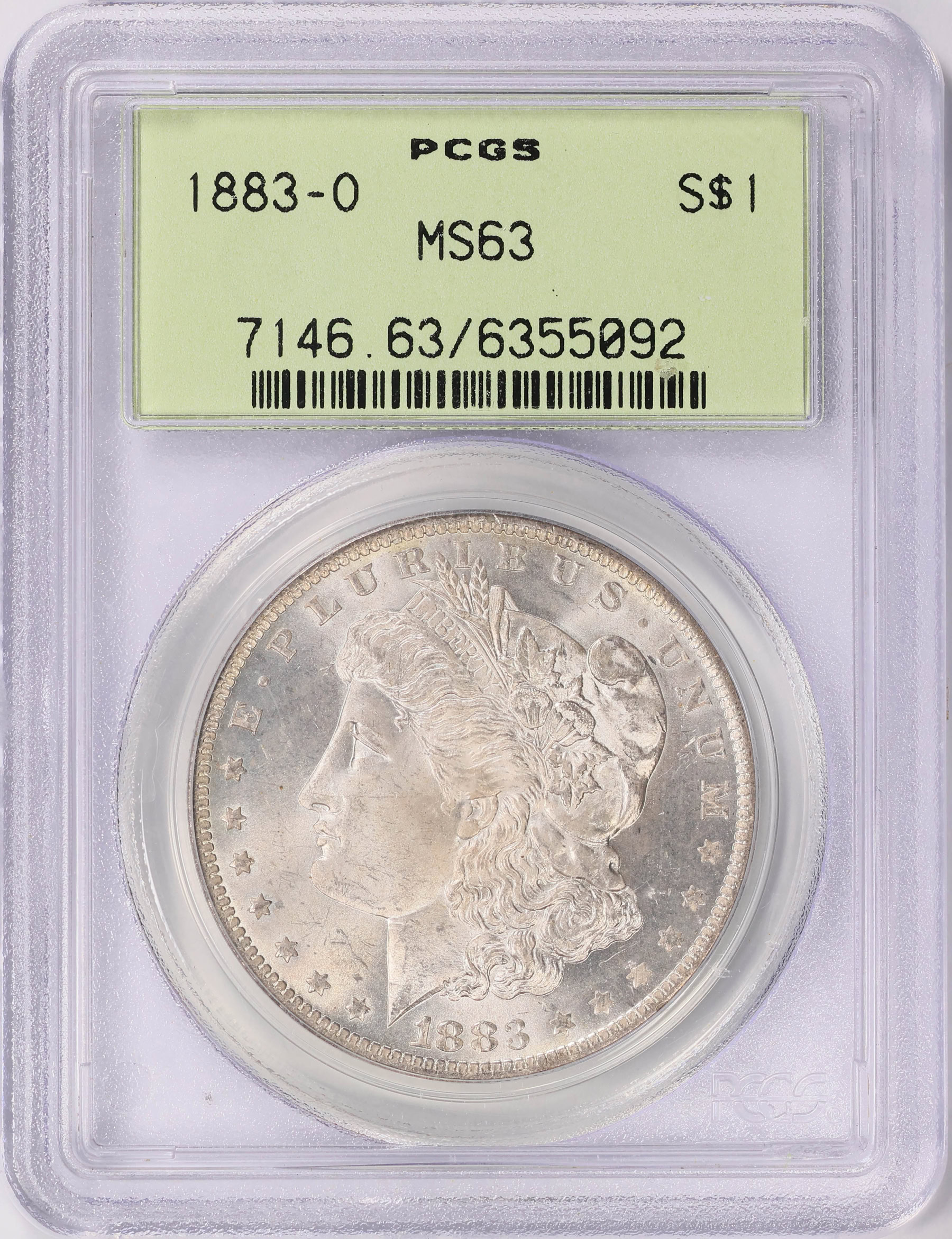 1883-O Morgan Silver Dollar PCGS MS-63 OGH (Item 1826401) | GreatCollections Coin Auctions