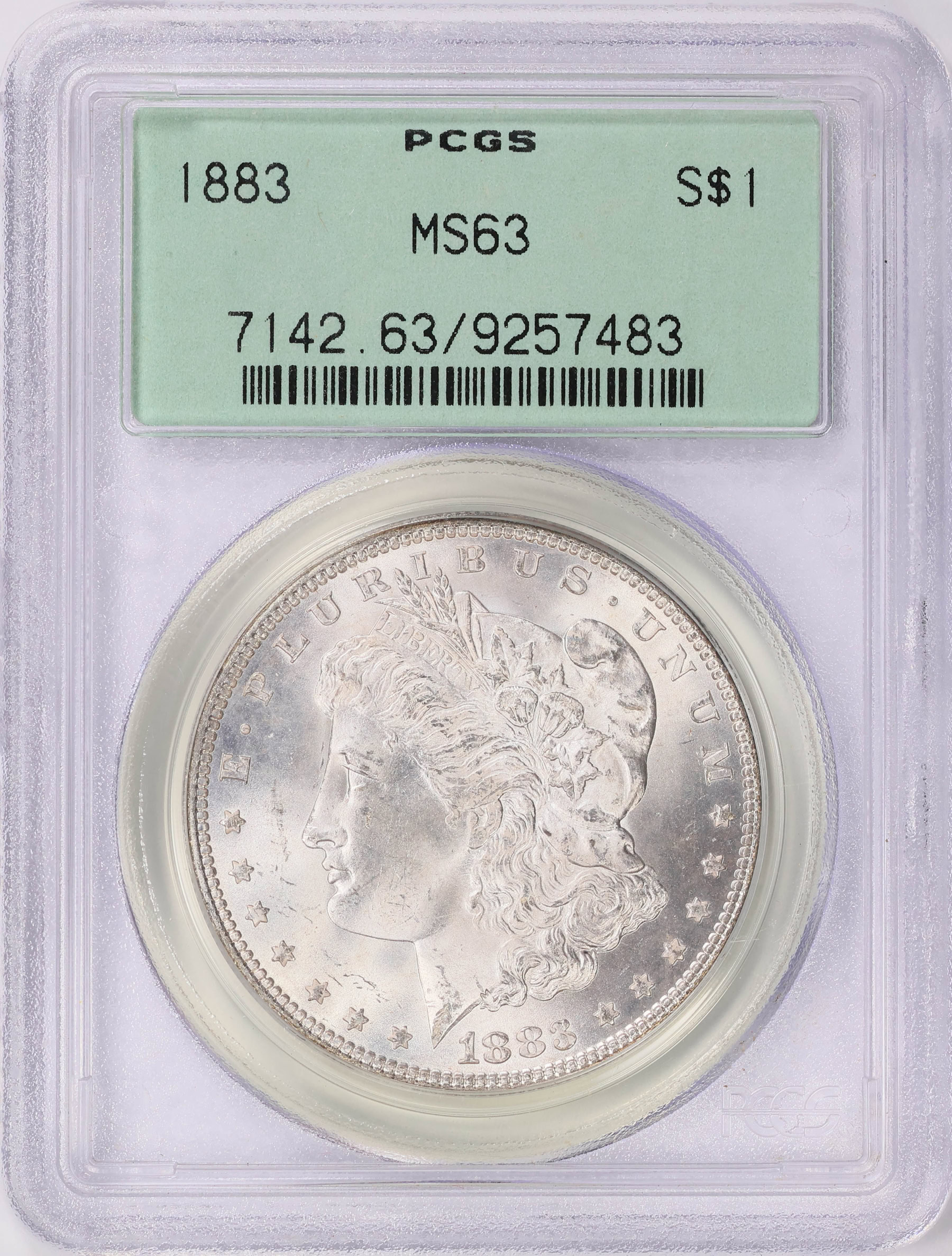 1883 Morgan Silver Dollar PCGS MS-63 OGH (Item 1826402) | GreatCollections Coin Auctions
