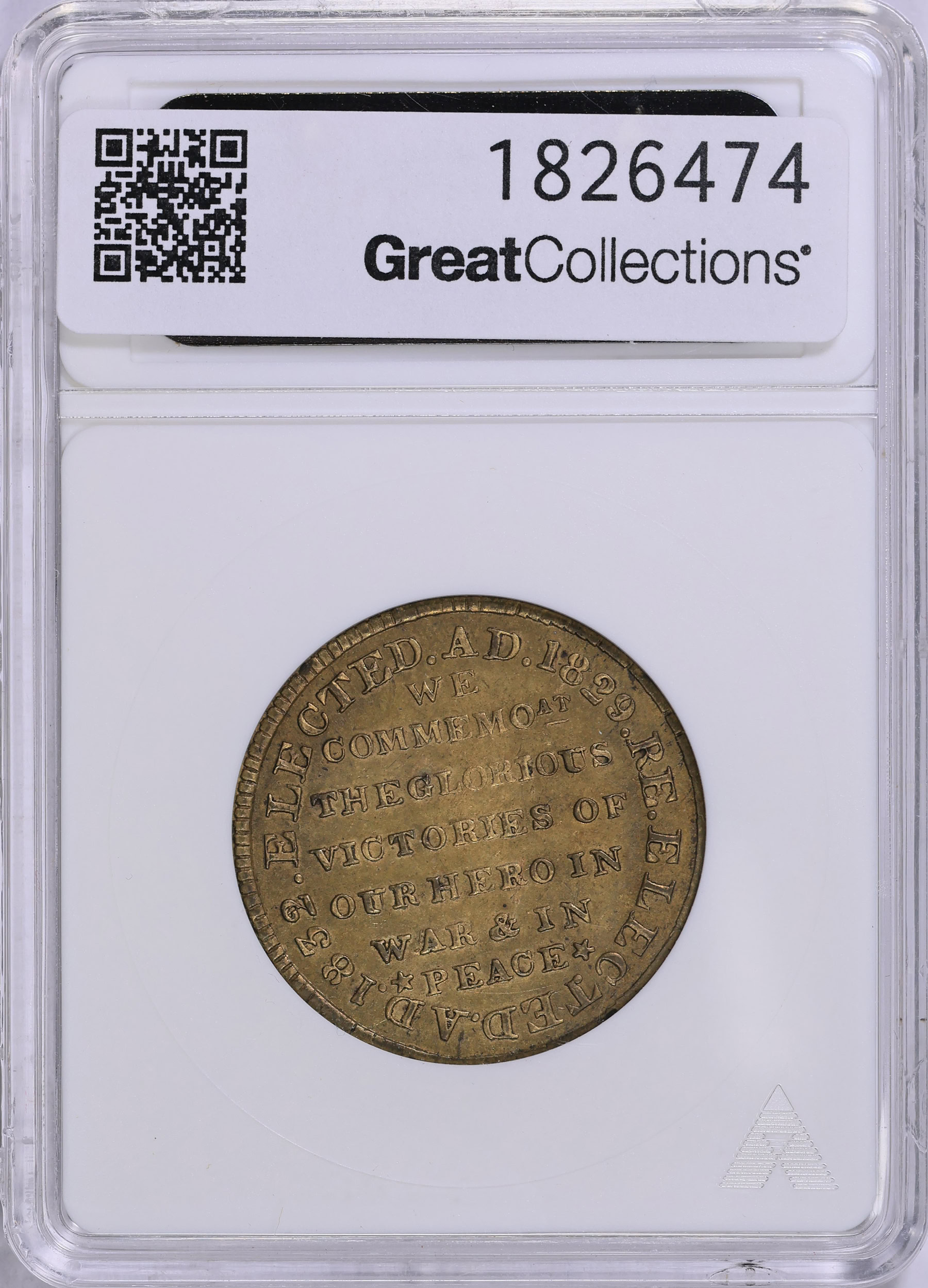 ND (1834) Andrew Jackson Hard Times Token HT-6 Brass ANACS MS-62 OH ...