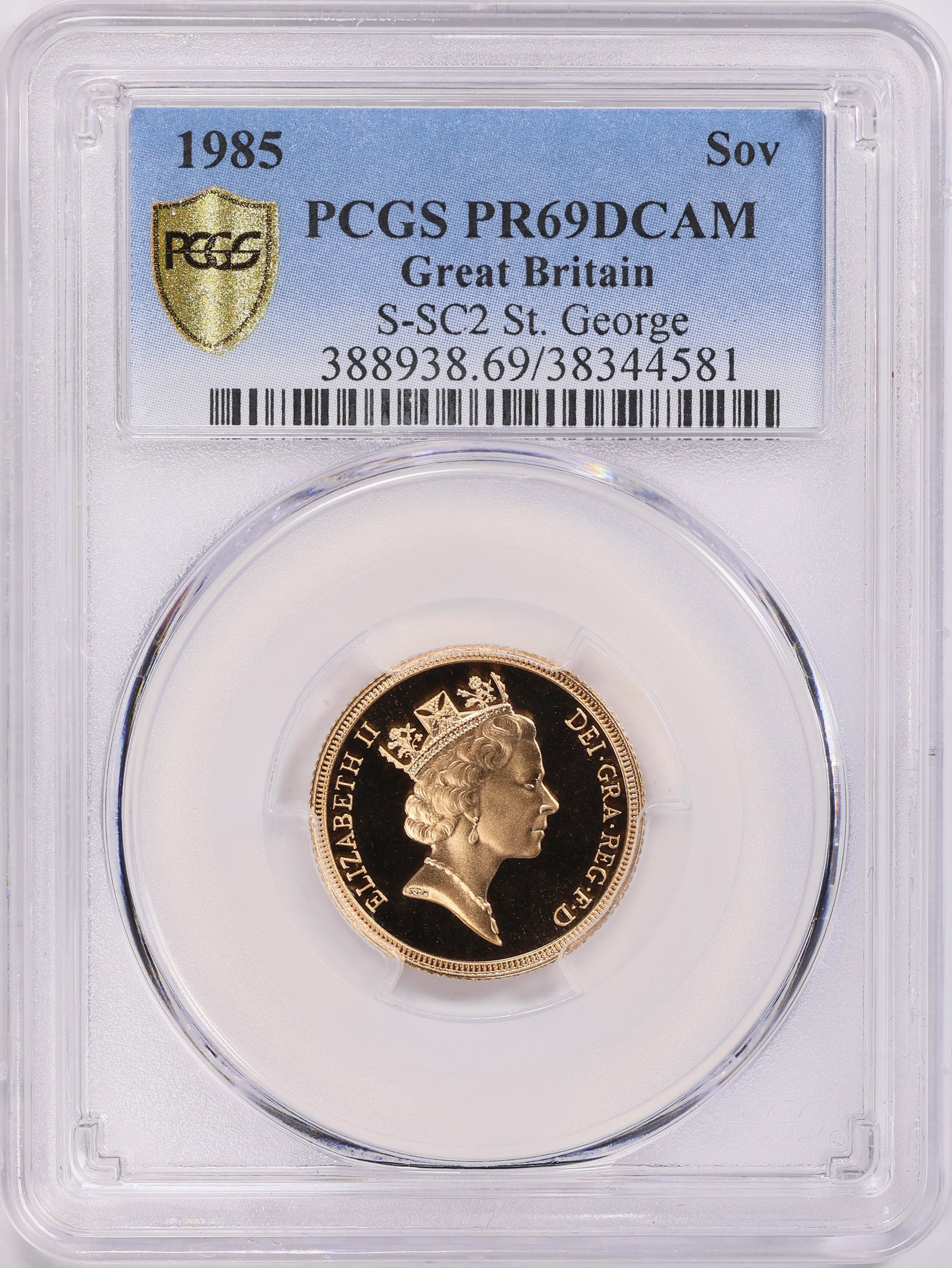 Great Britain 1985 Gold Sovereign St. George KM-943 PCGS Proof-69 DCAM ...
