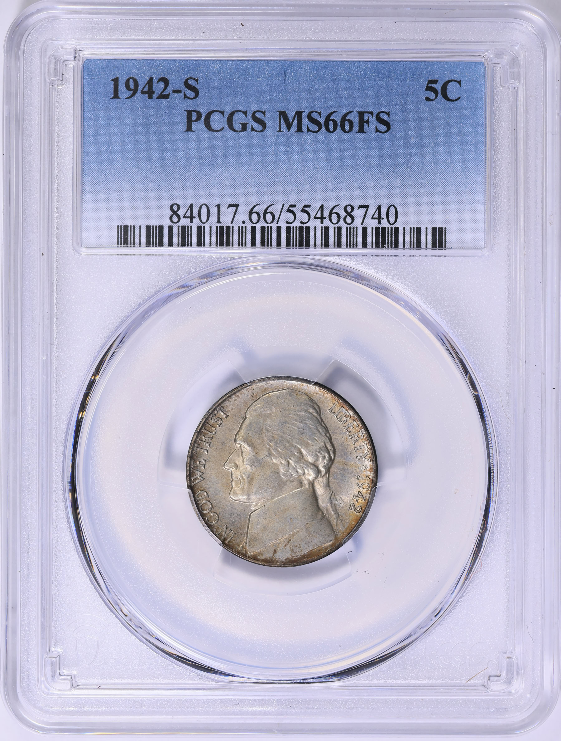 1942-S Jefferson Nickel PCGS MS-66 FS (Item 1826643) | GreatCollections Coin Auctions