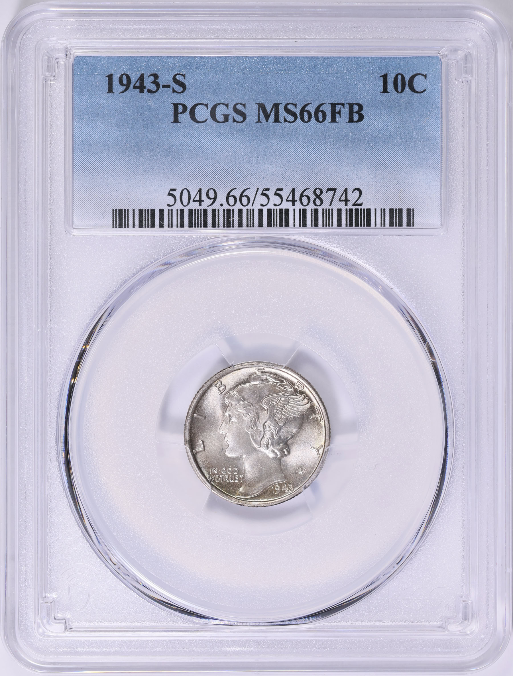 1943-S Mercury Dime PCGS MS-66 FB (Item 1826648) | GreatCollections Coin Auctions