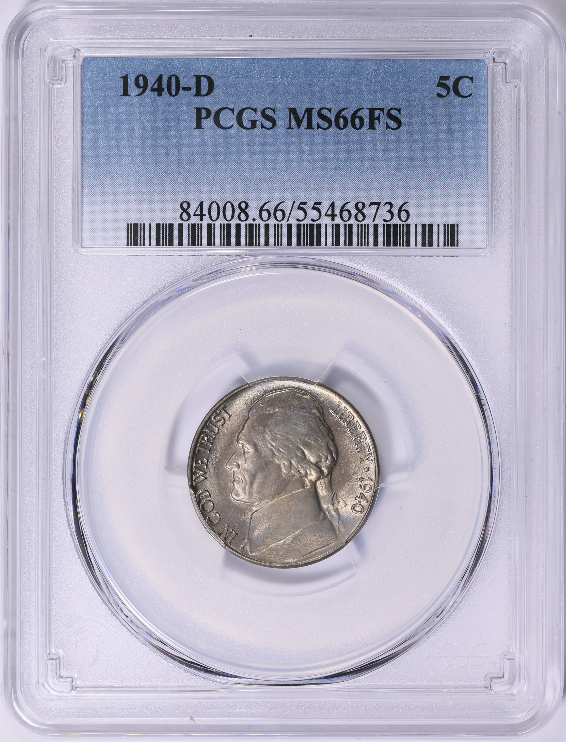 1940-D Jefferson Nickel PCGS MS-66 FS (Item 1826650) | GreatCollections Coin Auctions