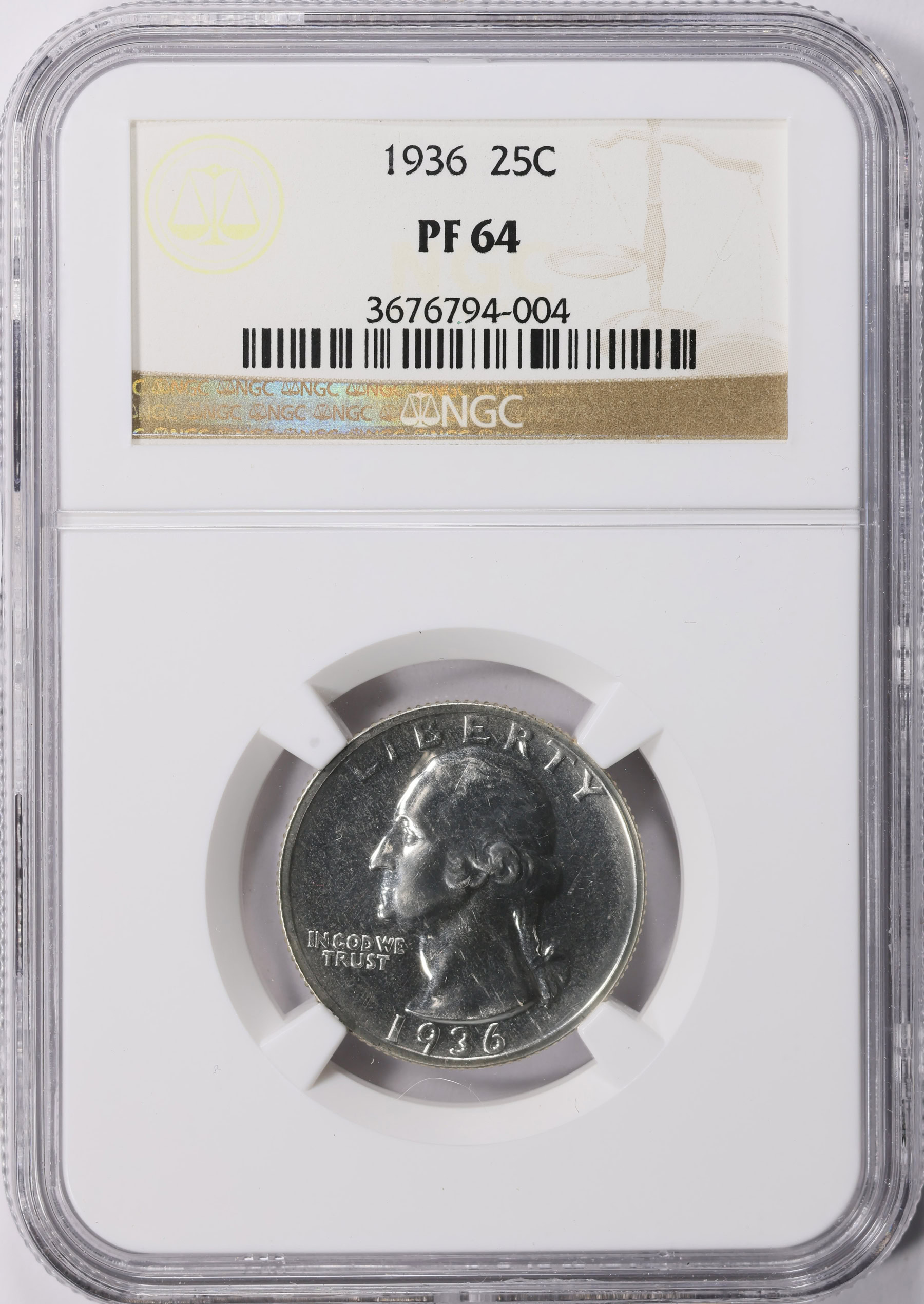 1936 Washington Quarter NGC Proof-64 (Item 1826670) | GreatCollections Coin Auctions
