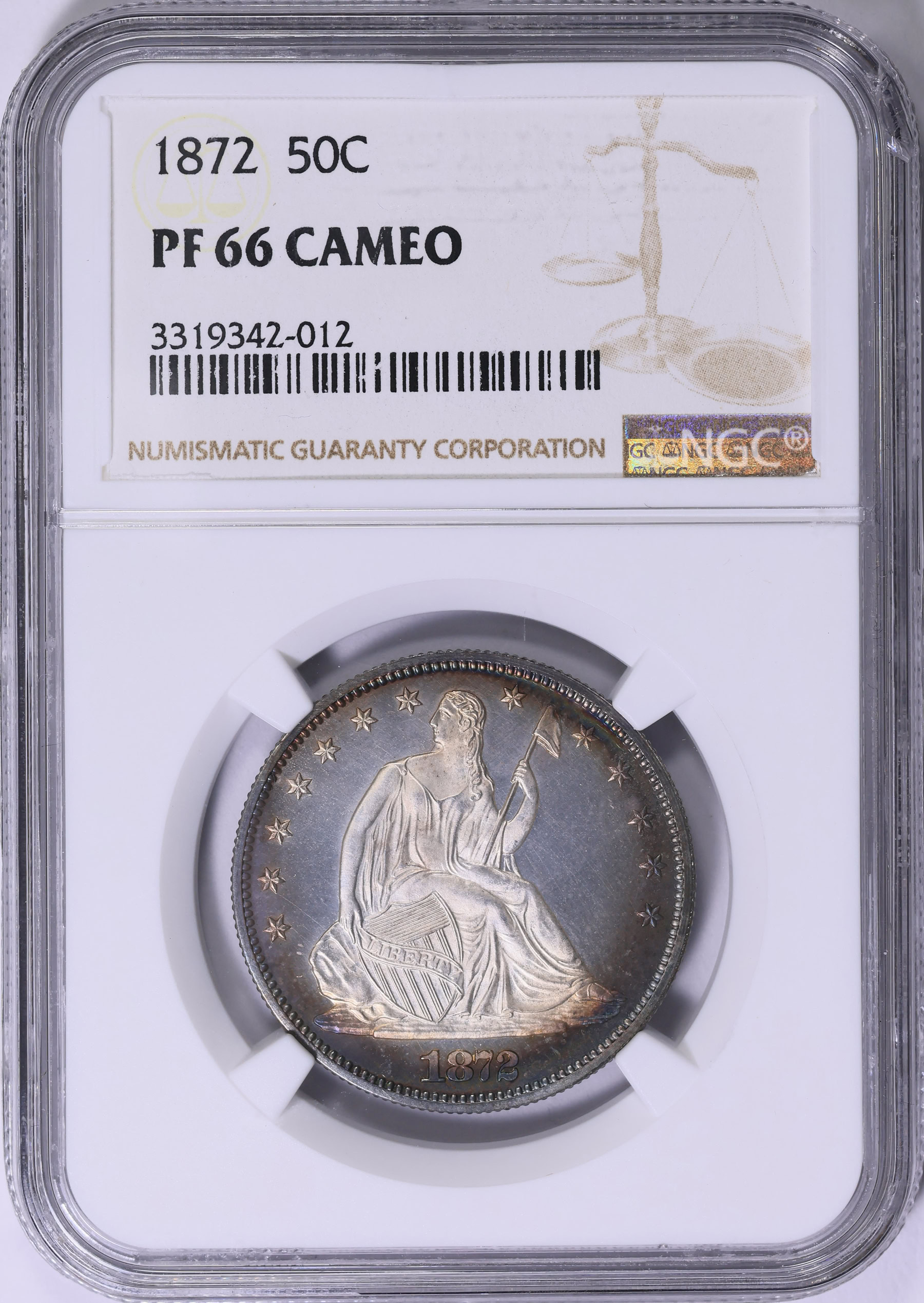 1872 Seated Liberty Half Dollar NGC Proof-66 CAMEO (Toned) (Item 1826788) | GreatCollections ...