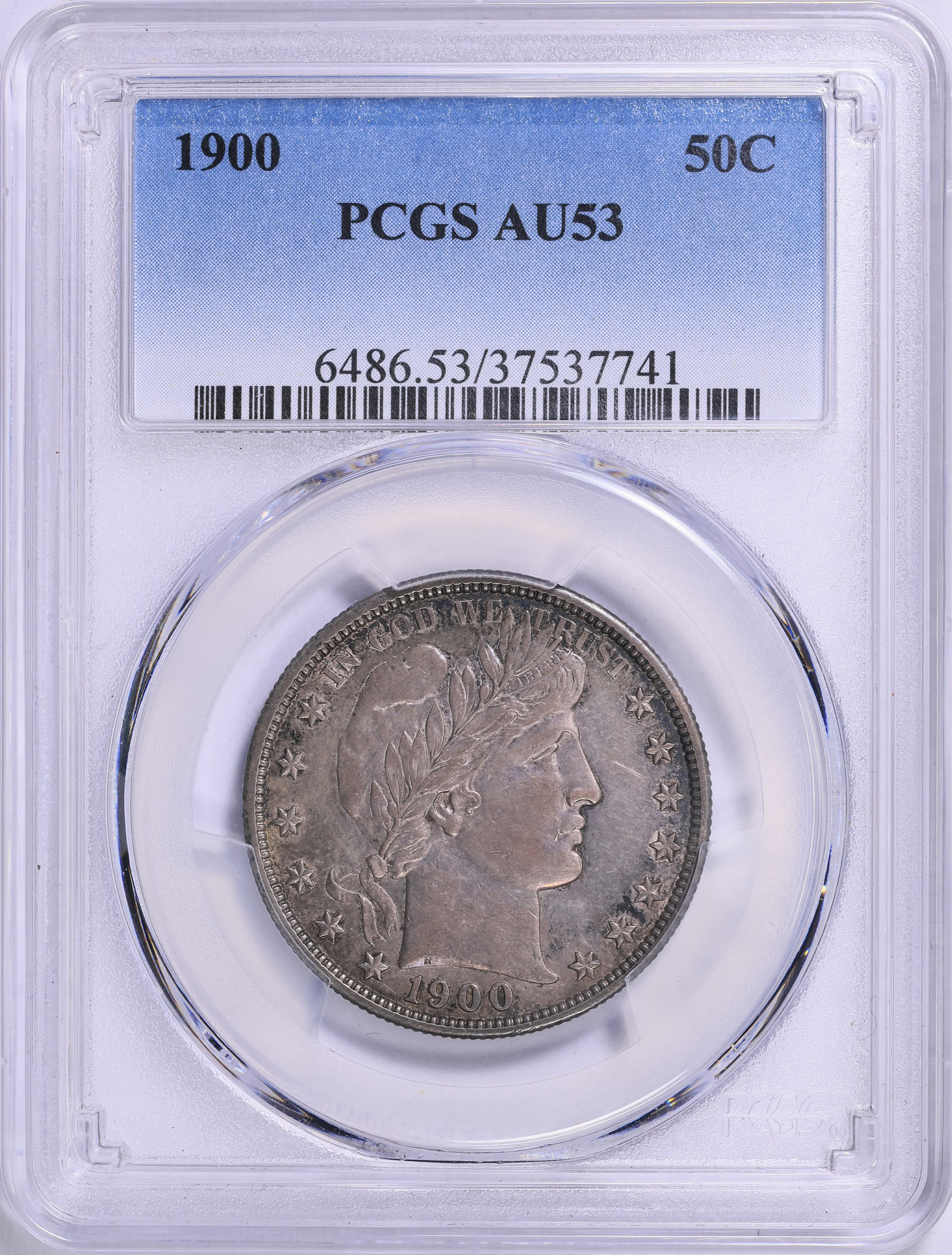 1900 Barber Half Dollar PCGS AU-53 (Toned) (Item 1826803) | GreatCollections Coin Auctions