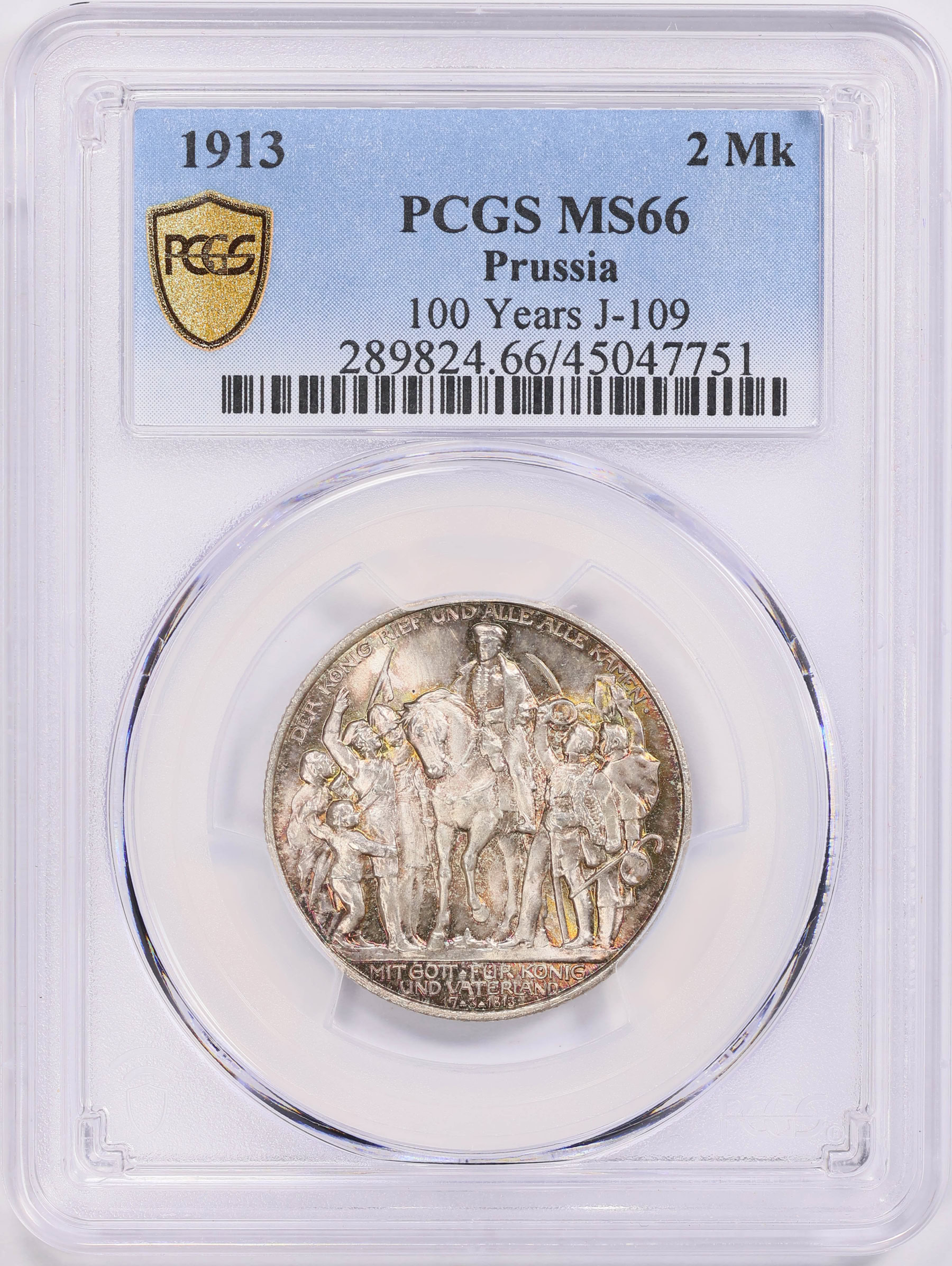 Germany - Prussia 1913 Silver 2 Marks Defeat of Napoleon at Leipzig ...
