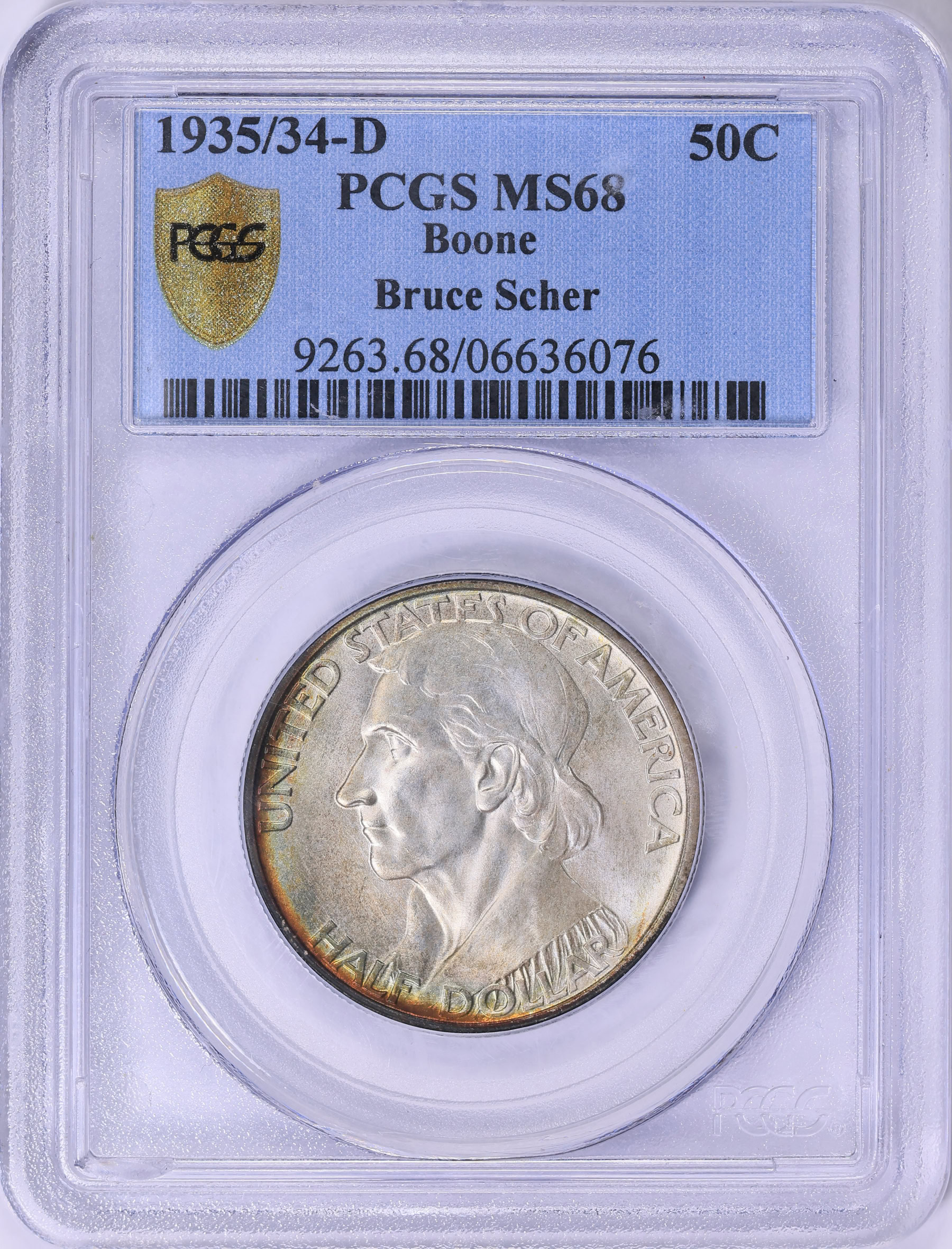 1935/34-D Daniel Boone Bicentennial Half Dollar PCGS MS-68 (Toned ...